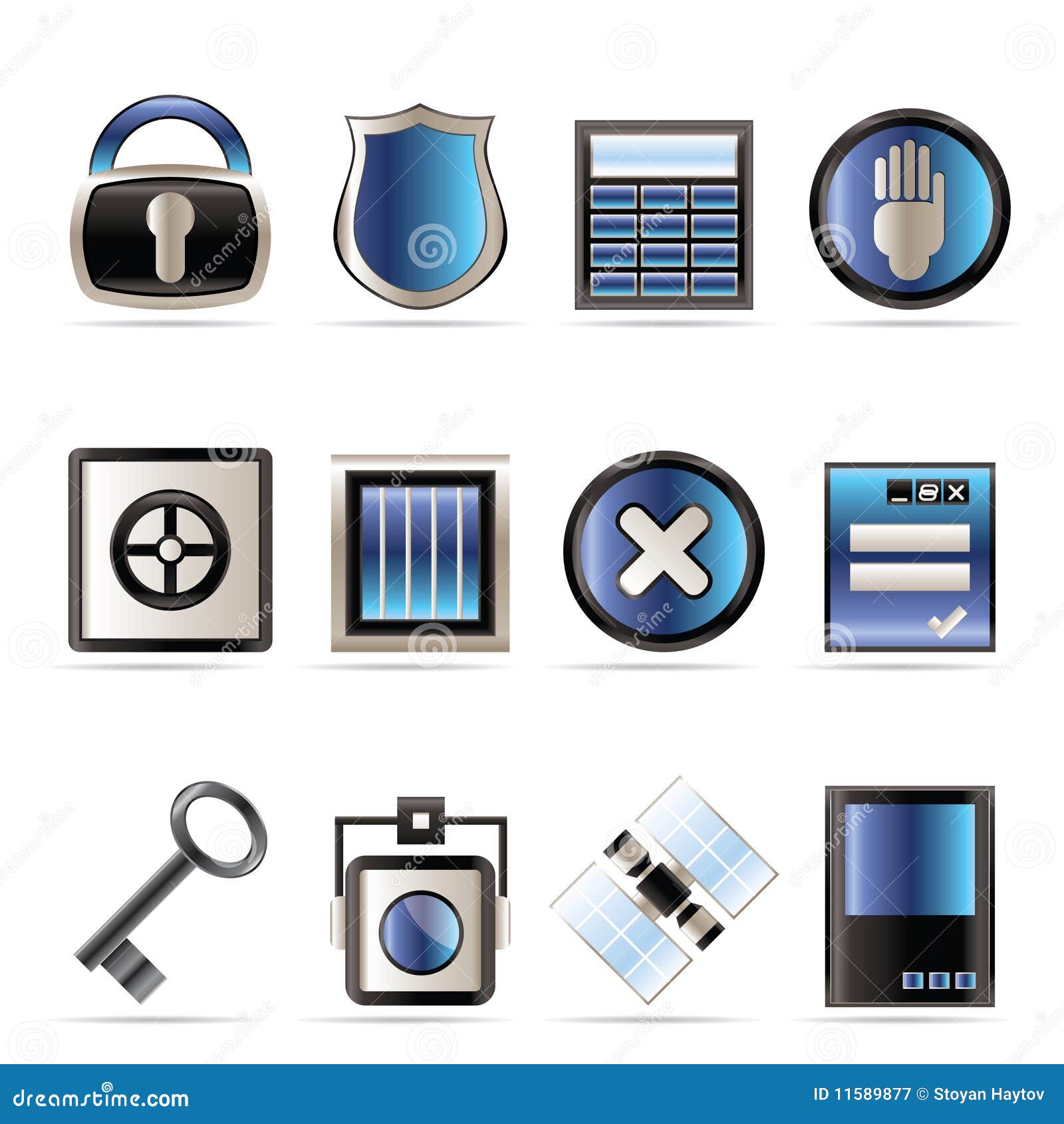 Security and Business Icons Stock Vector - Illustration of bars ...