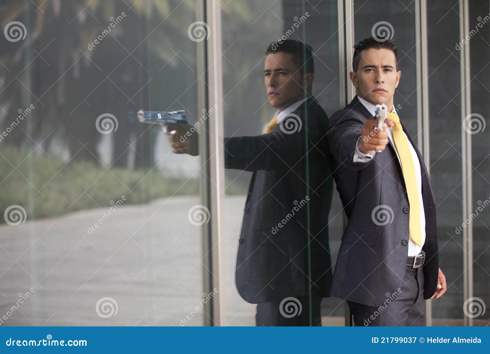 Security Businessman with a Handgun Stock Image - Image of firearm ...