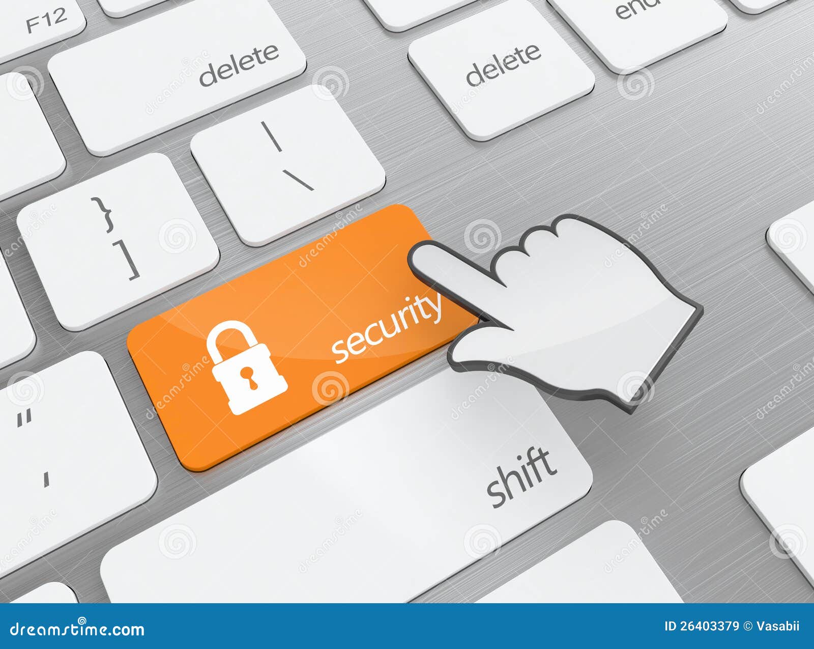 Security button stock illustration. Illustration of hand - 26403379
