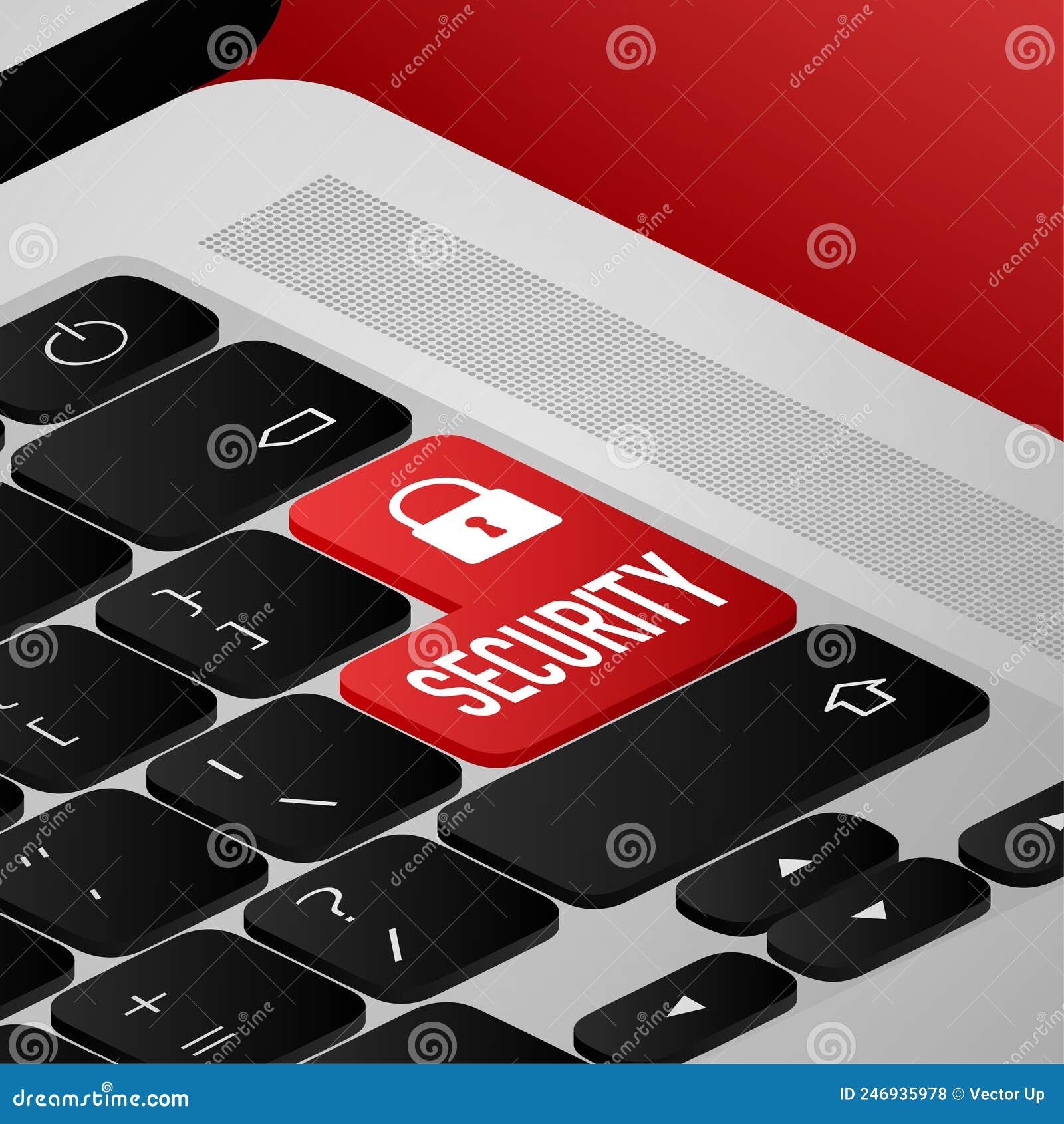 Security Button, Great Design for Any Purposes. 3d Vector Illustration ...