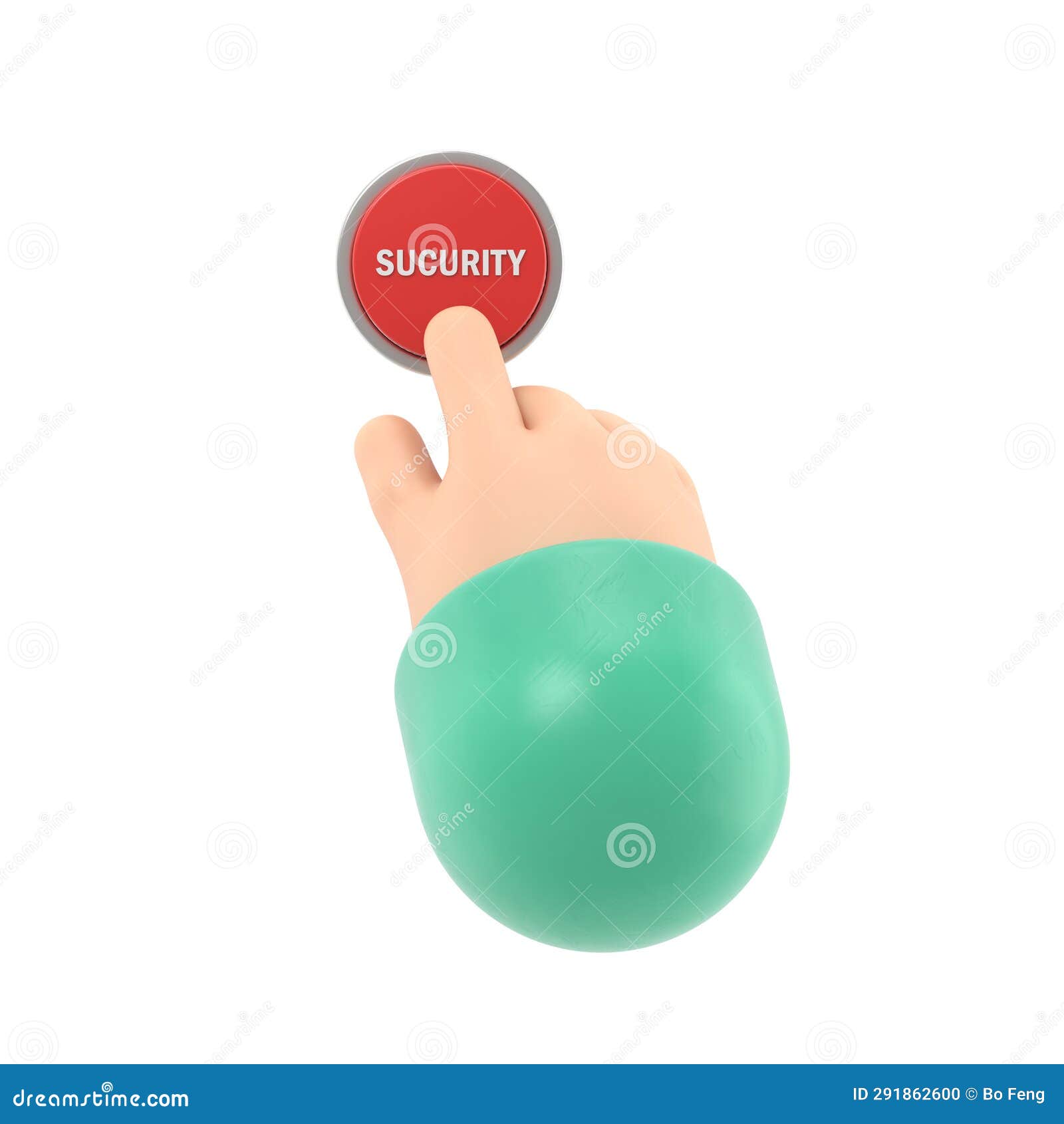 Security Button. Hand Pressing Red Button. Push Finger. Beginning ...