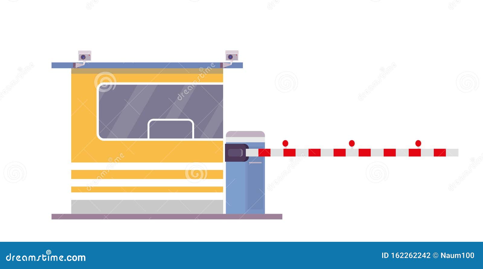 Security Cabin and Gate,isolated on White Background Stock Vector ...