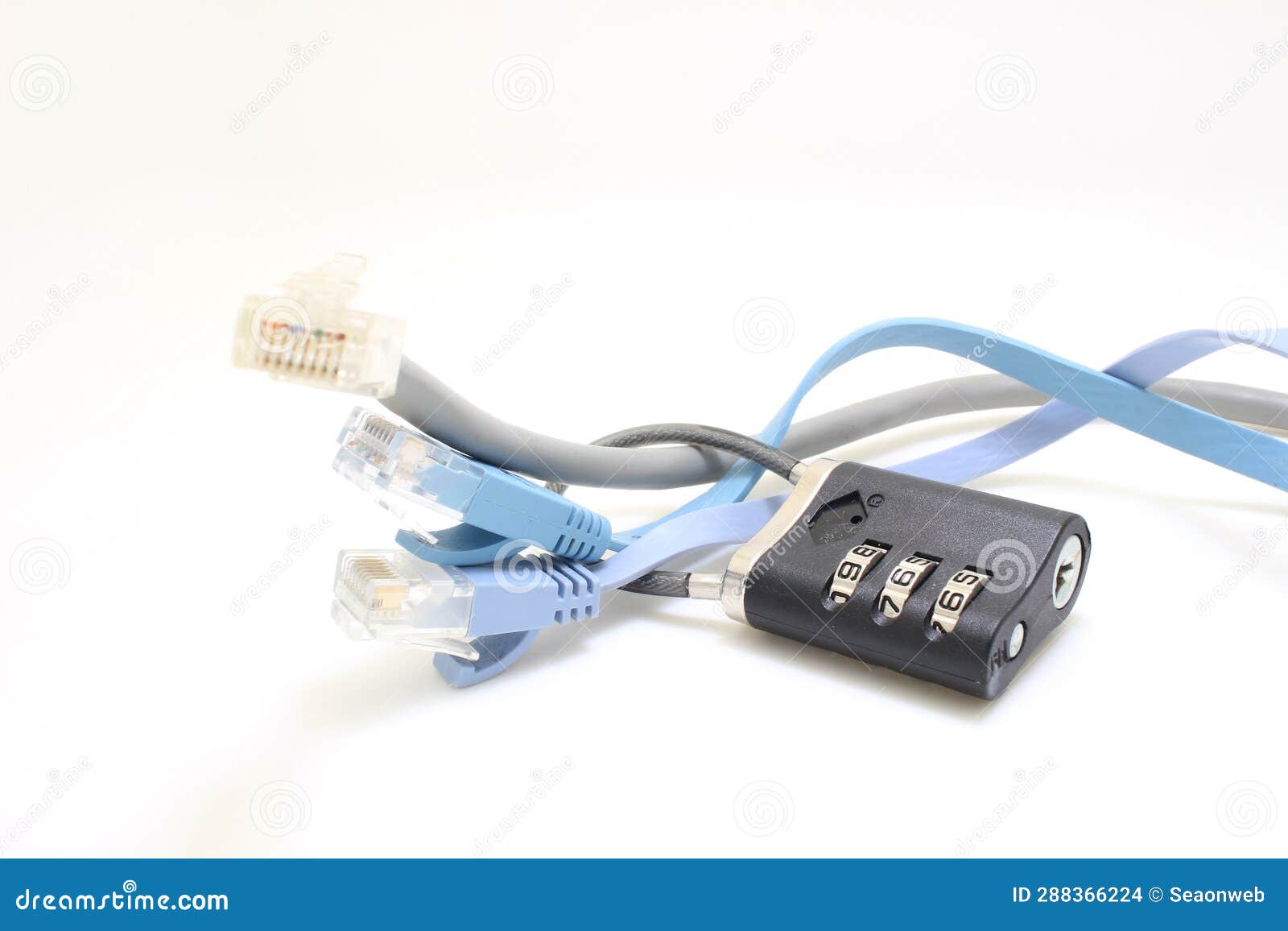 It Security Cable Close Up. Cyber Online Security Stock Photo - Image ...