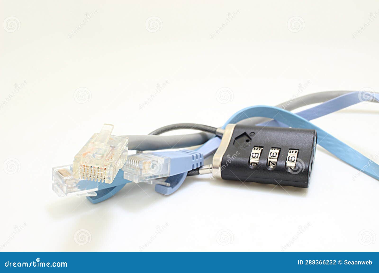 It Security Cable Close Up. Cyber Online Security Stock Photo - Image ...