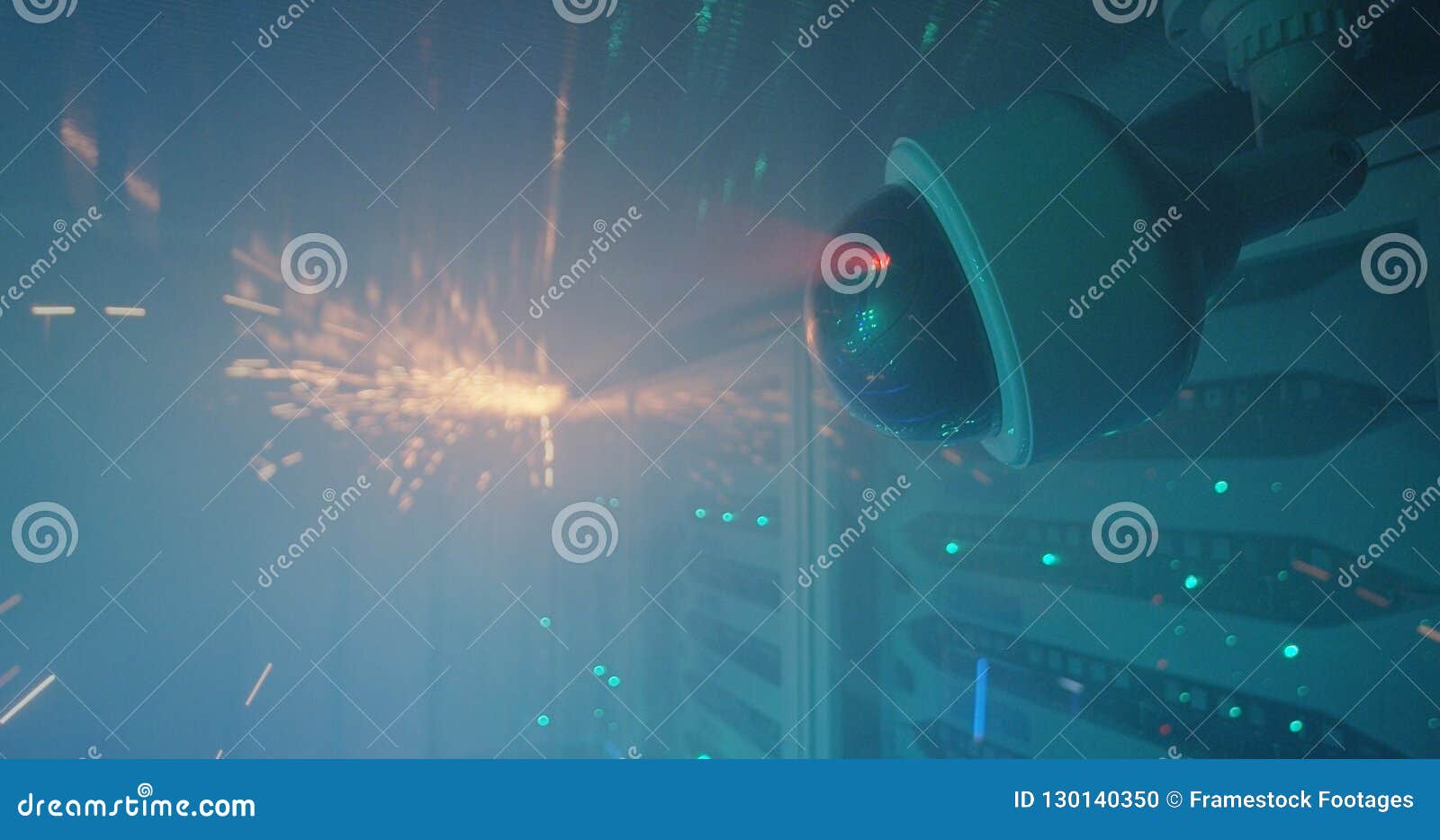 Security Cam Capturing Fire in Server Room Stock Photo - Image of ...