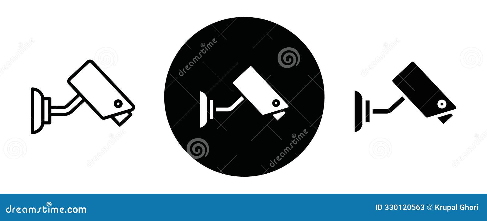 Security Cam Outline Icon Collection Or Set. Security Cam Thin Vector ...