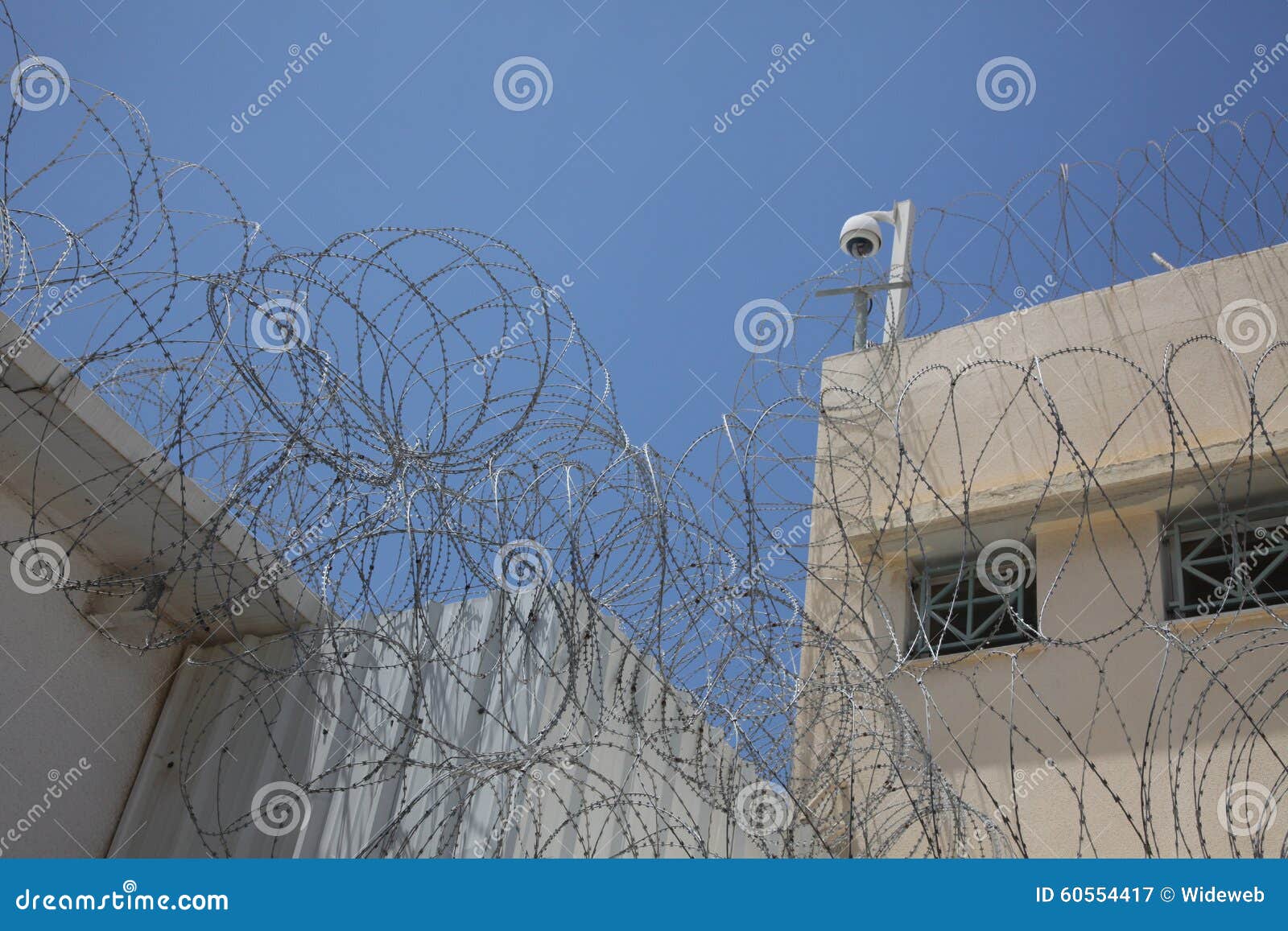 Security Camera Above Barbwire in Prison Editorial Photography - Image ...