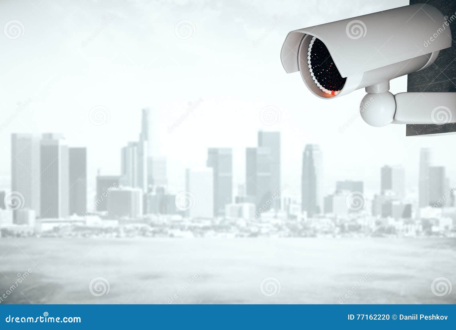 Security Camera on Abstract City Background Stock Illustration ...