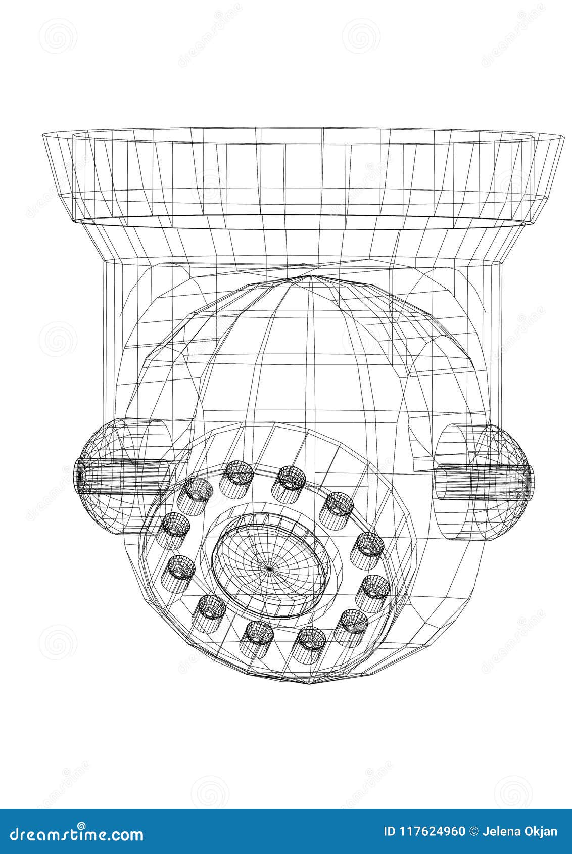 Security Camera Architect Blueprint - Isolated Stock Illustration ...