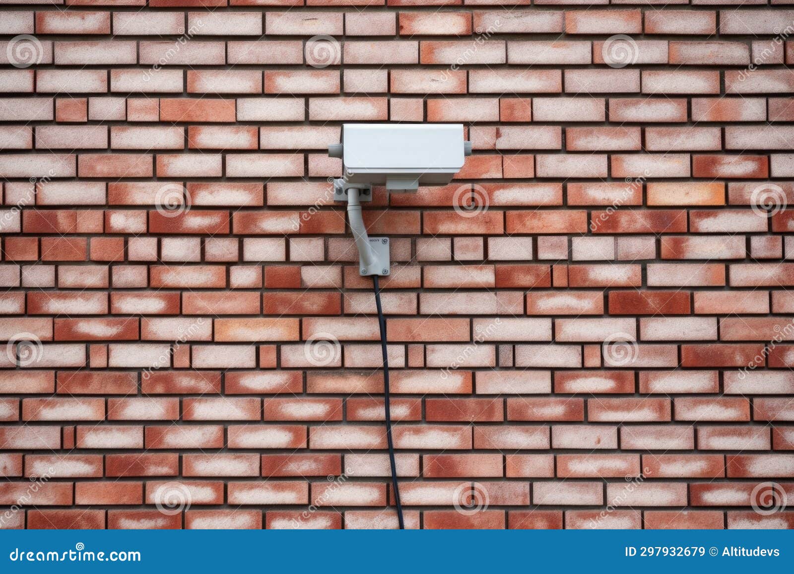 A Security Camera Attached To a Brick Wall Stock Image - Image of ...