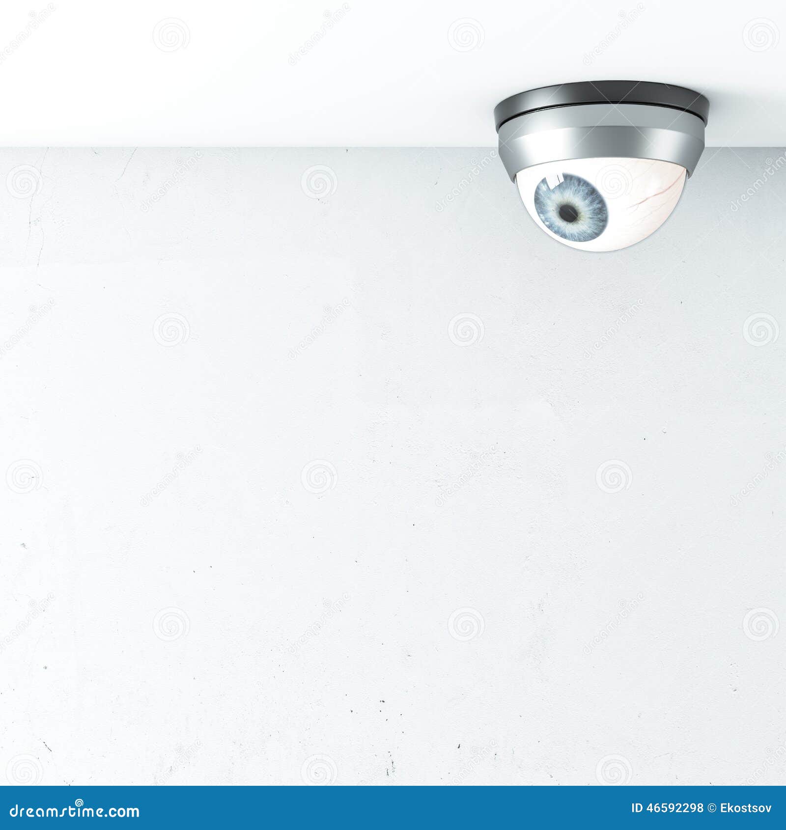 Security Camera with Blue Eye on Ceiling Stock Illustration ...