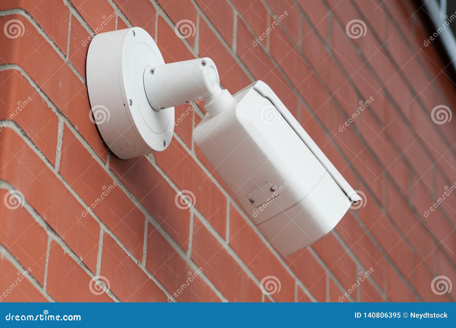 Security Camera on Brick Wall Facade Stock Image - Image of home ...