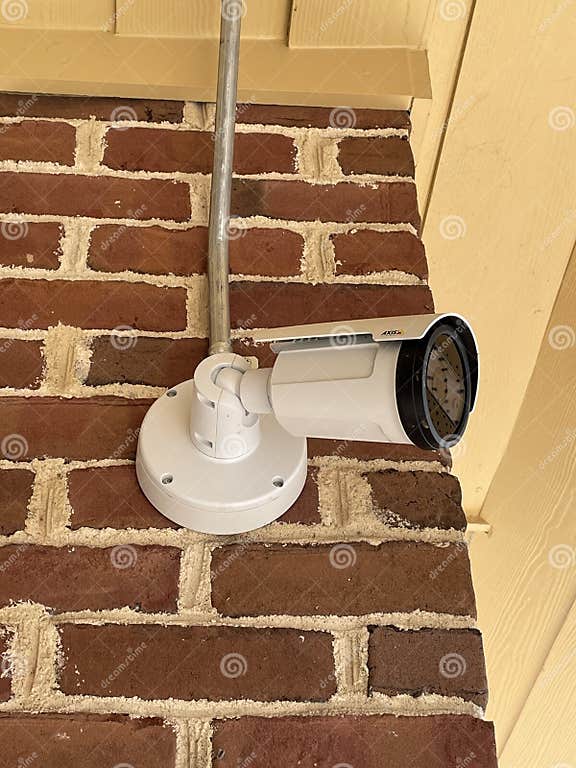 Security Camera on a Brick Wall Stock Photo - Image of safety, view ...