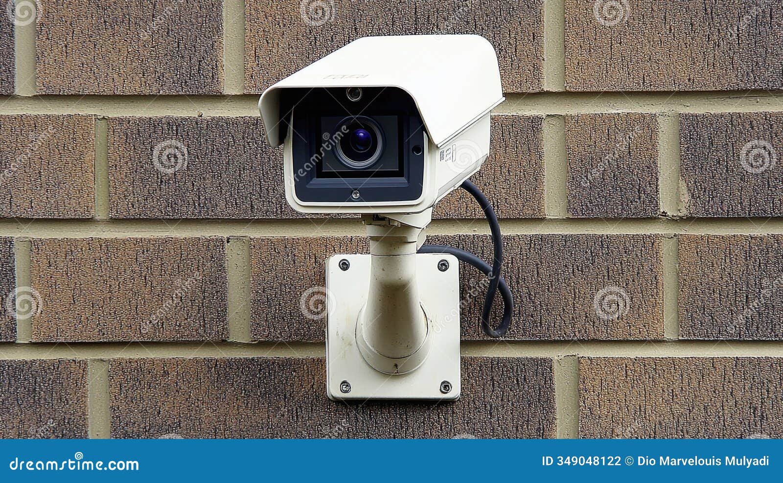 Security Camera on Brick Wall. Surveillance Technology Concept Stock ...