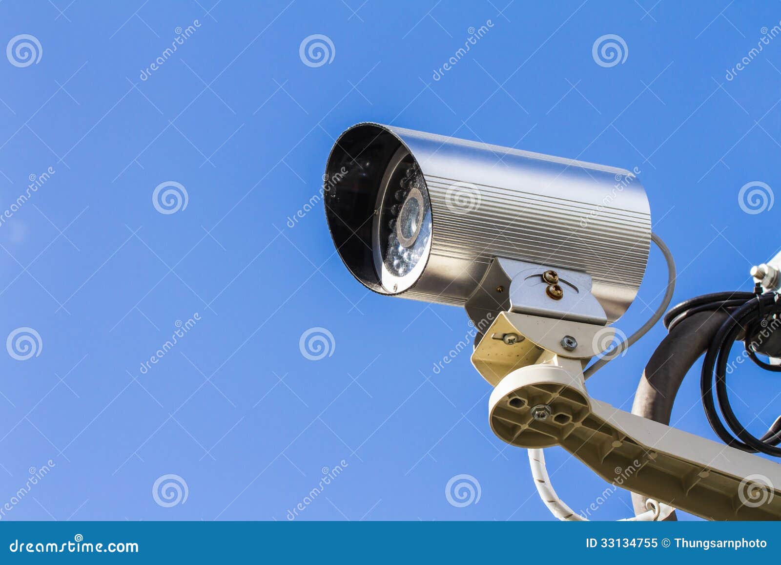 Security Camera or CCTV Against Blue Sky Stock Image - Image of ...