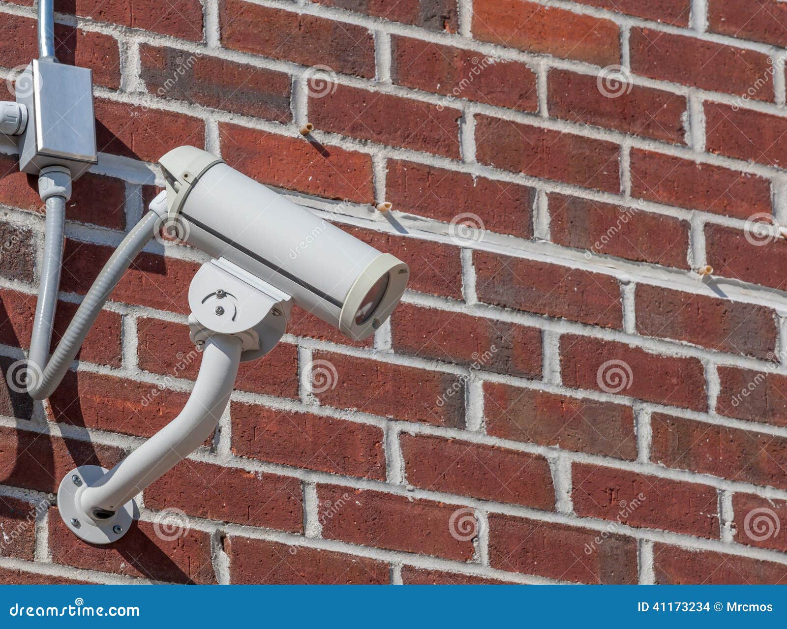 Security Camera, CCTV on Brick Wall Background Stock Photo - Image of ...