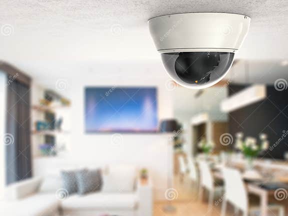 Security Camera or Cctv Camera on Ceiling Stock Illustration ...