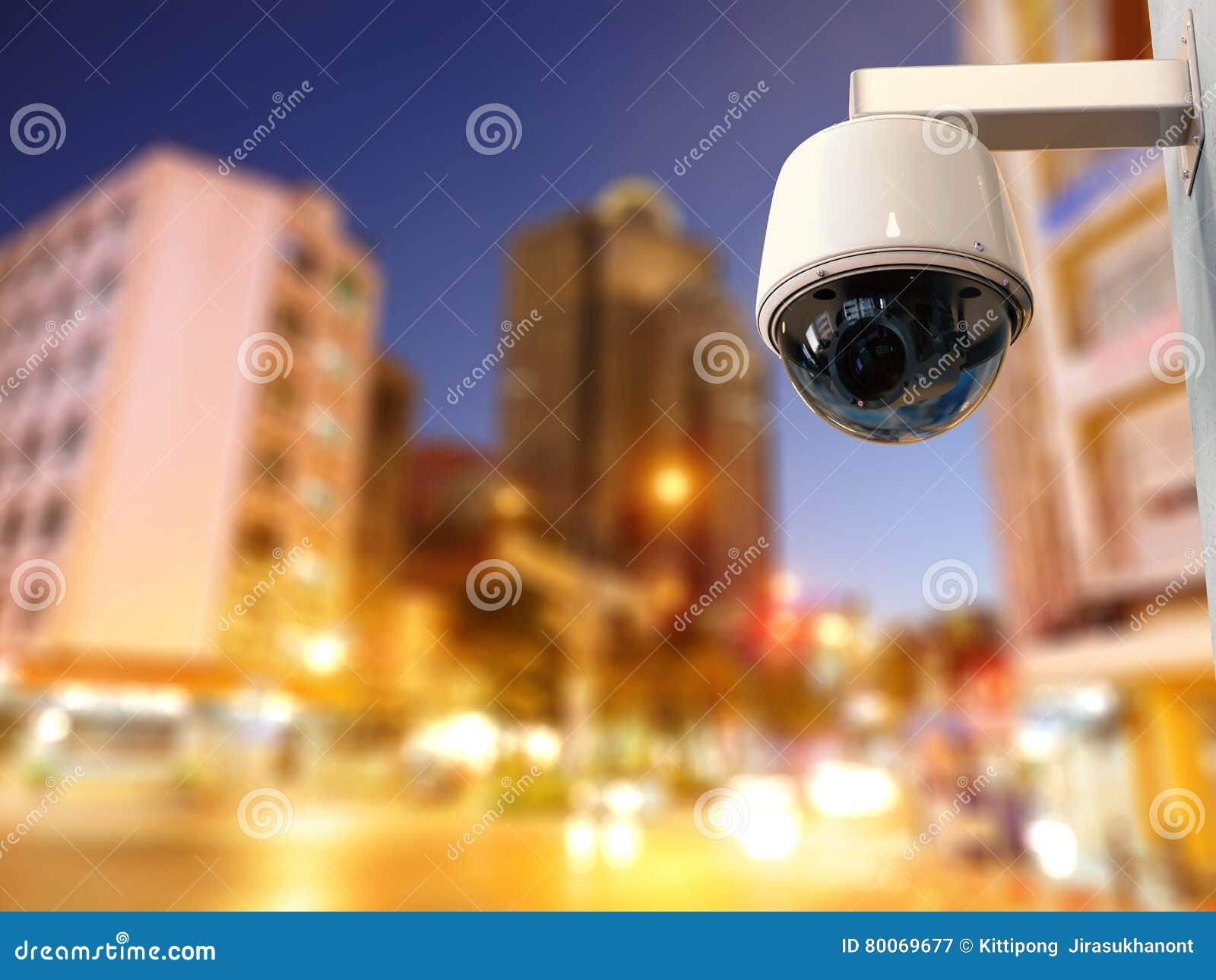 Security Camera or Cctv Camera with Cityscape Background Stock Image ...