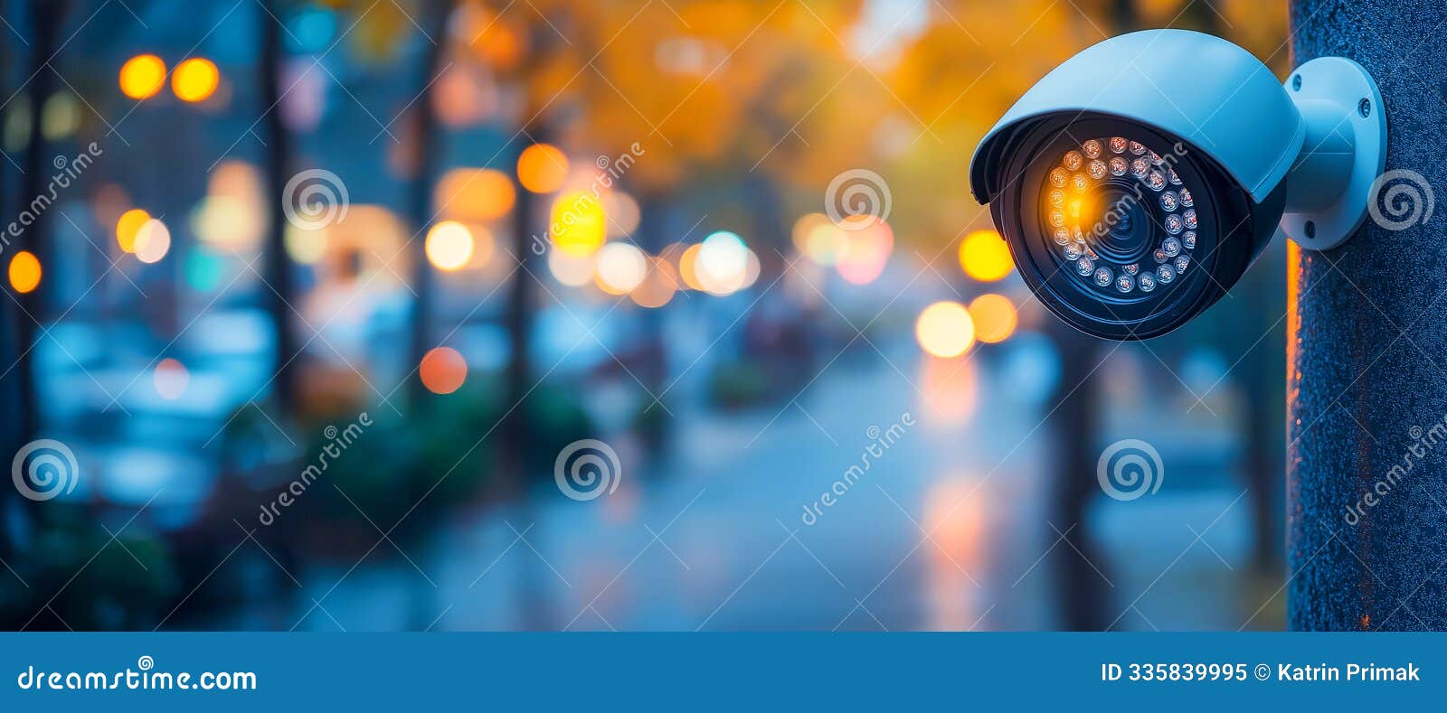 Security Camera, CCTV on Location. Security Camera on the Wall in City ...