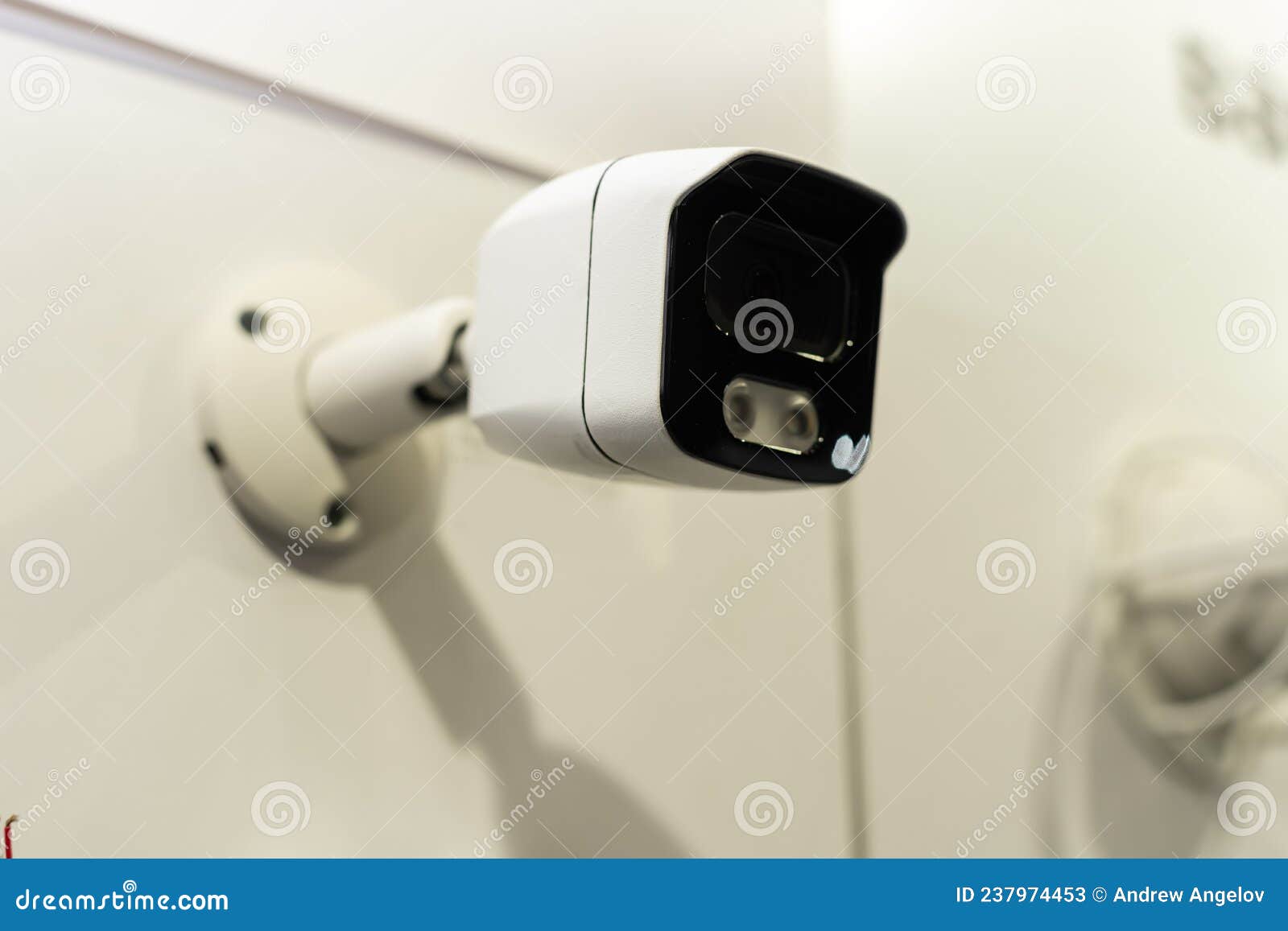 Security Camera, CCTV on Location. Security Camera on the Wall in Old ...