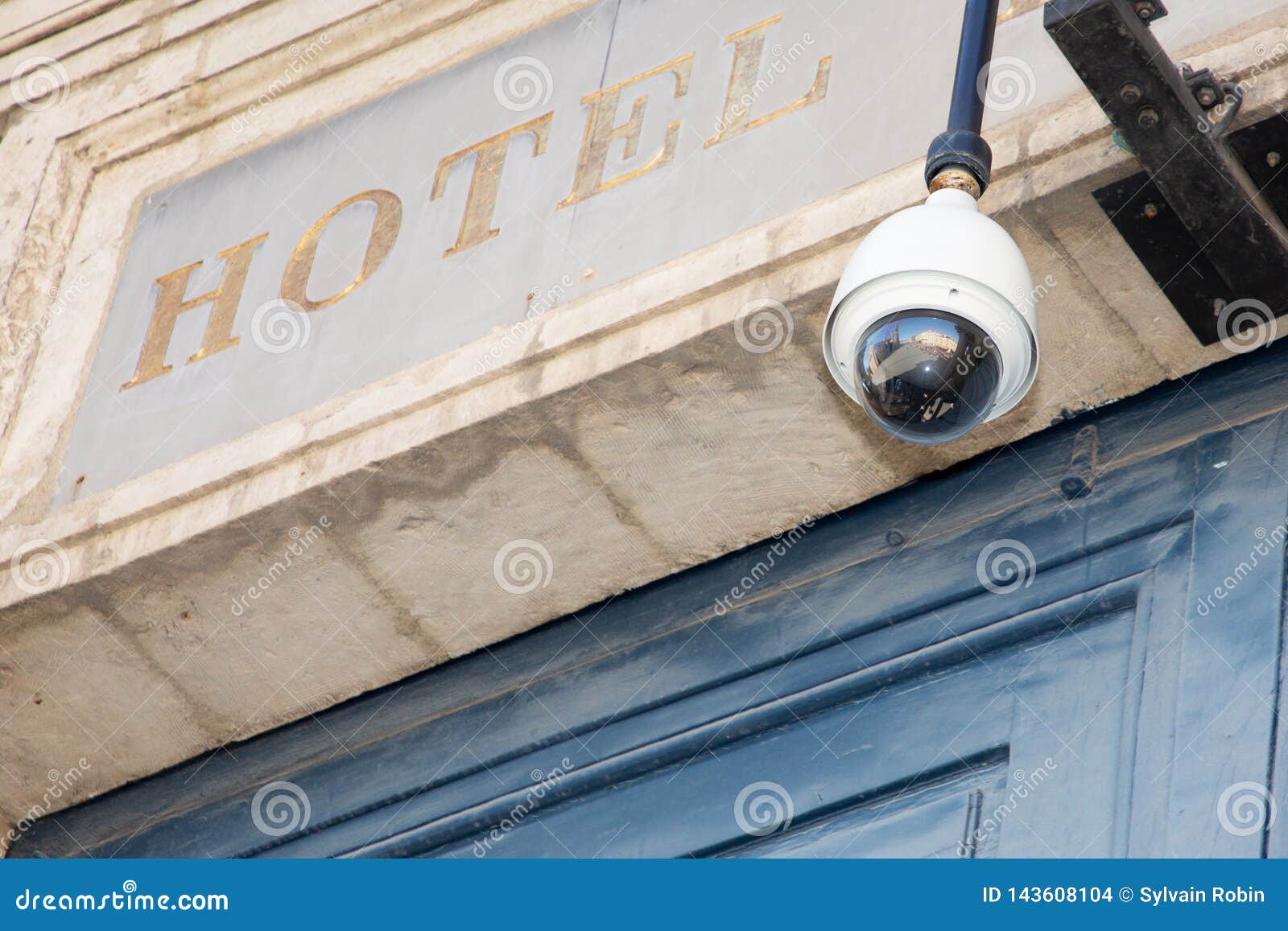 Security Camera CCTV in an Old Hotel Building Stock Photo - Image of ...