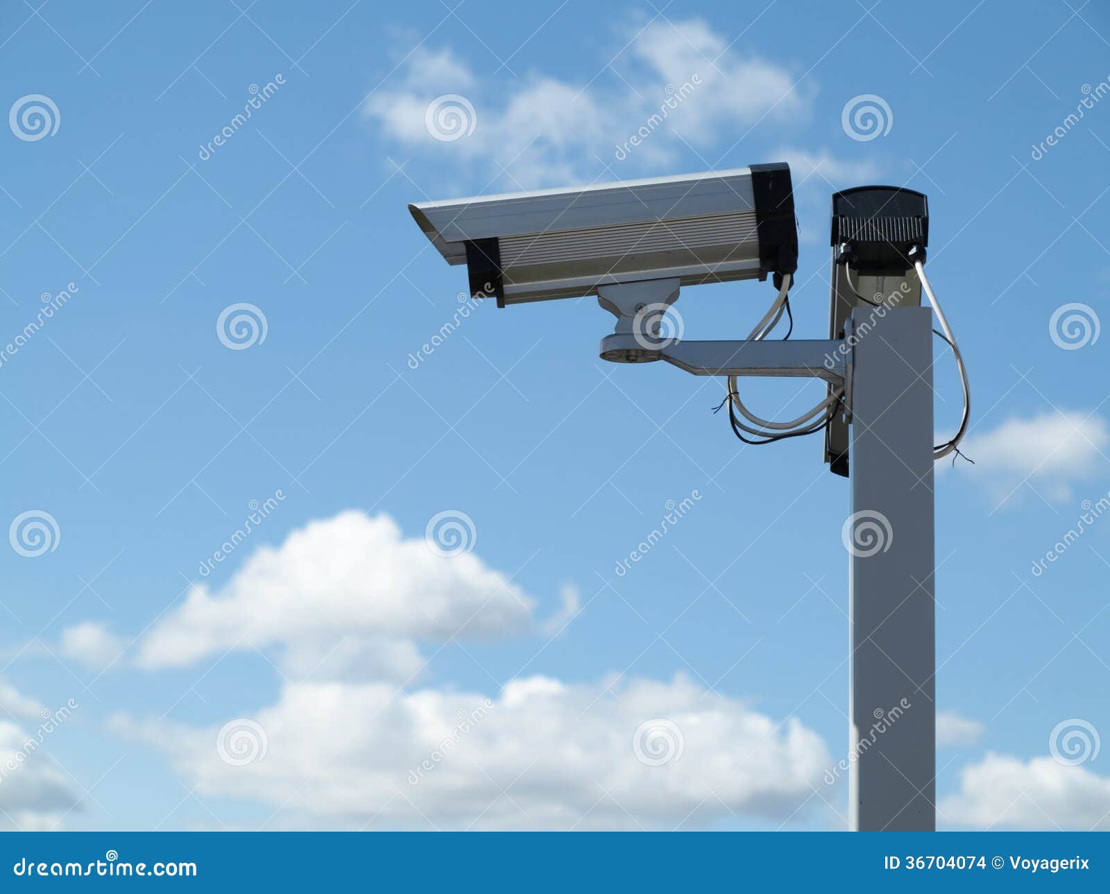 Security Camera Cctv Over Blue Sky Stock Photo - Image of watch ...