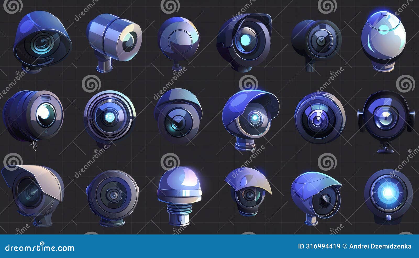 Security Camera, CCTV Camera, Video Control Equipment in Different ...