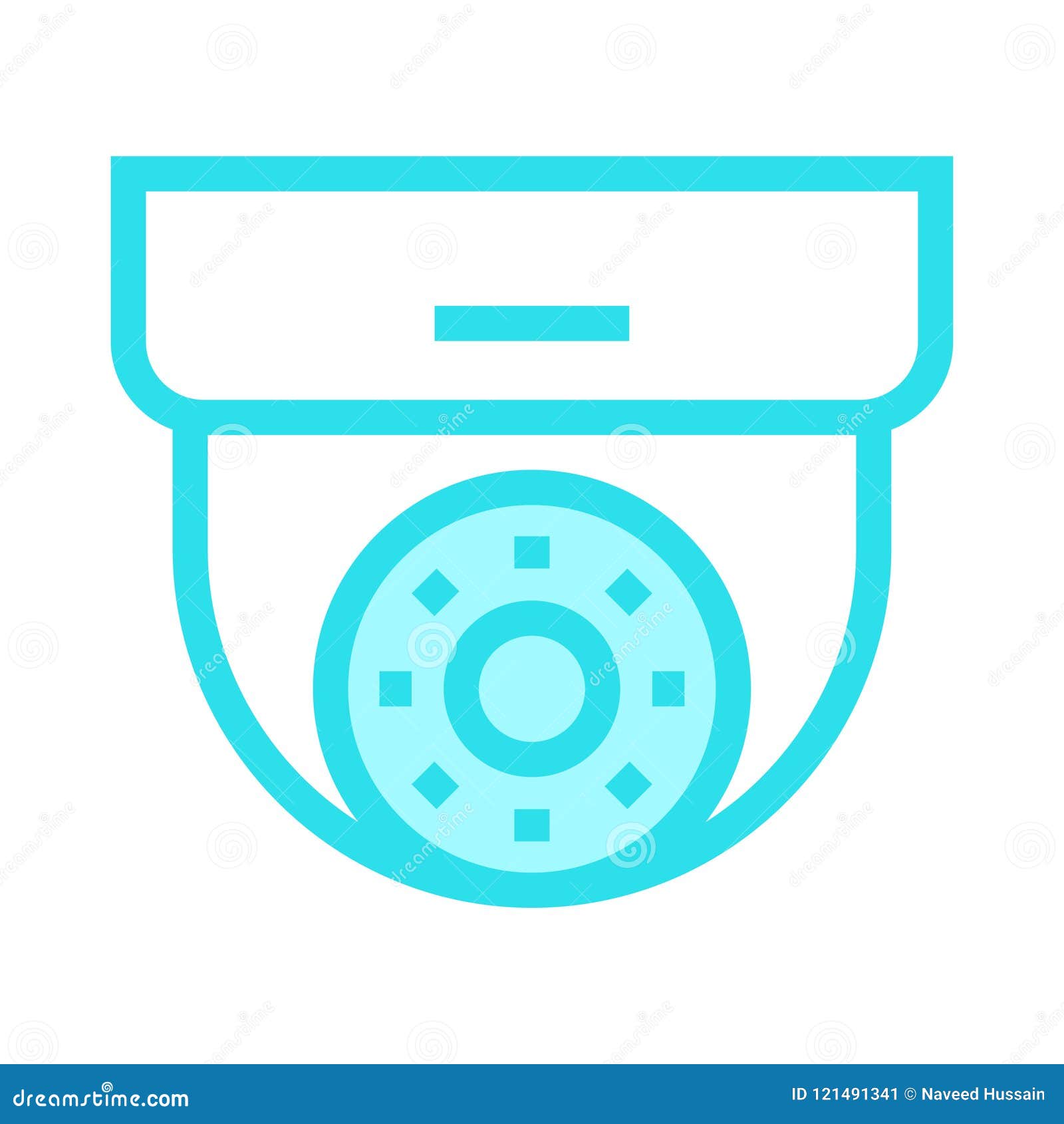 Security Camera Color Line Icon Stock Illustration - Illustration of ...