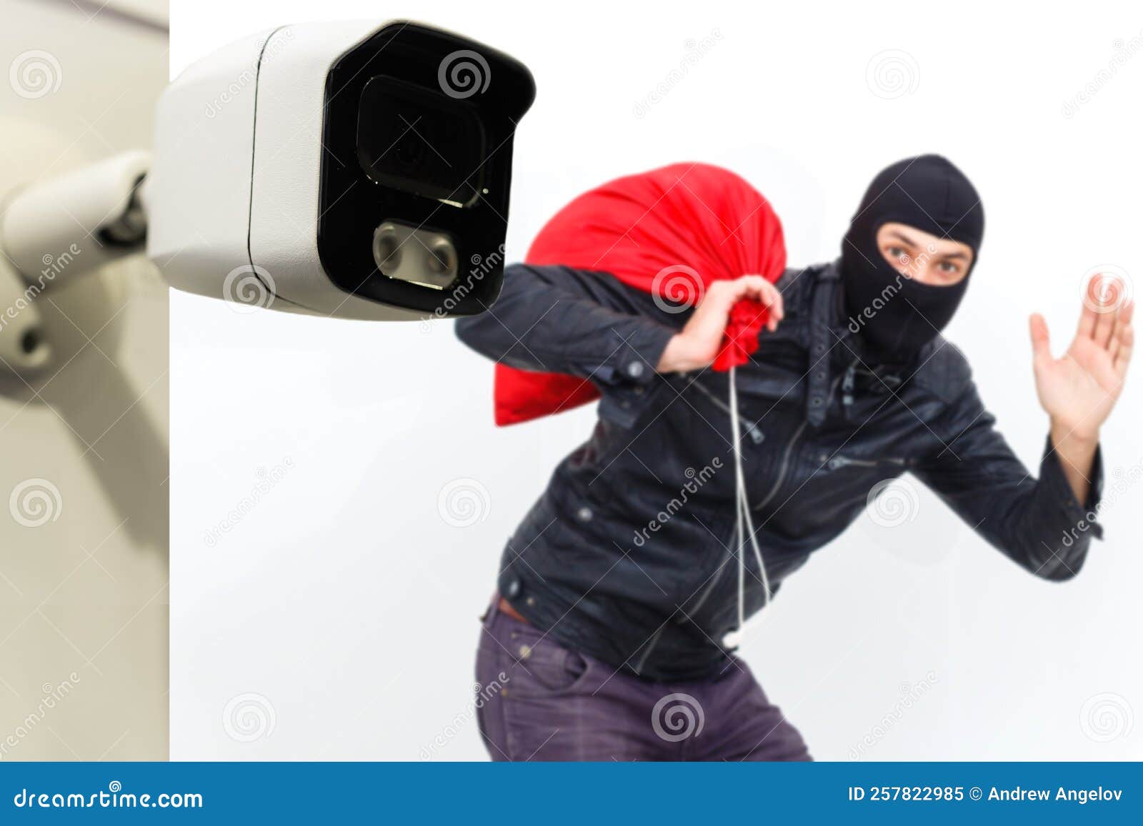Security Camera Concept. the Camera in the Room of the Thief Stock ...