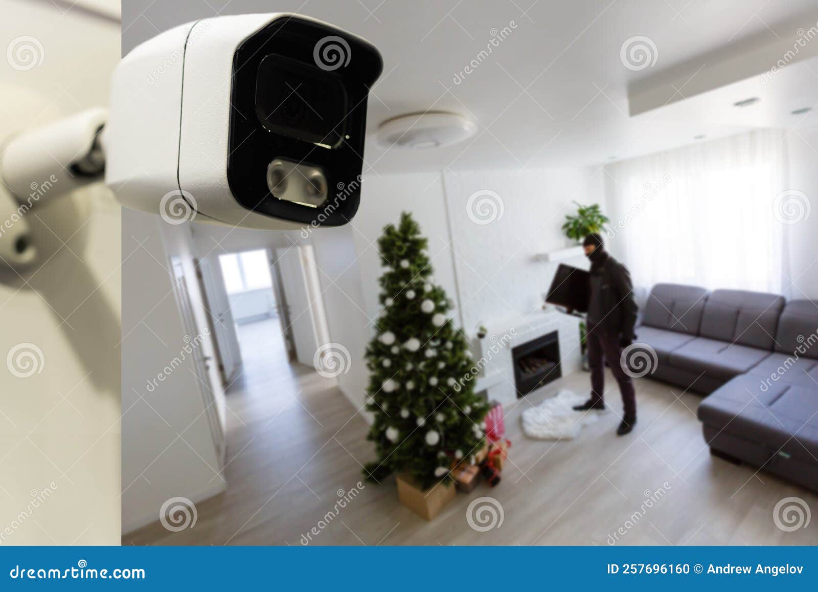 Security Camera Concept. the Camera in the Room of the Thief Stock ...