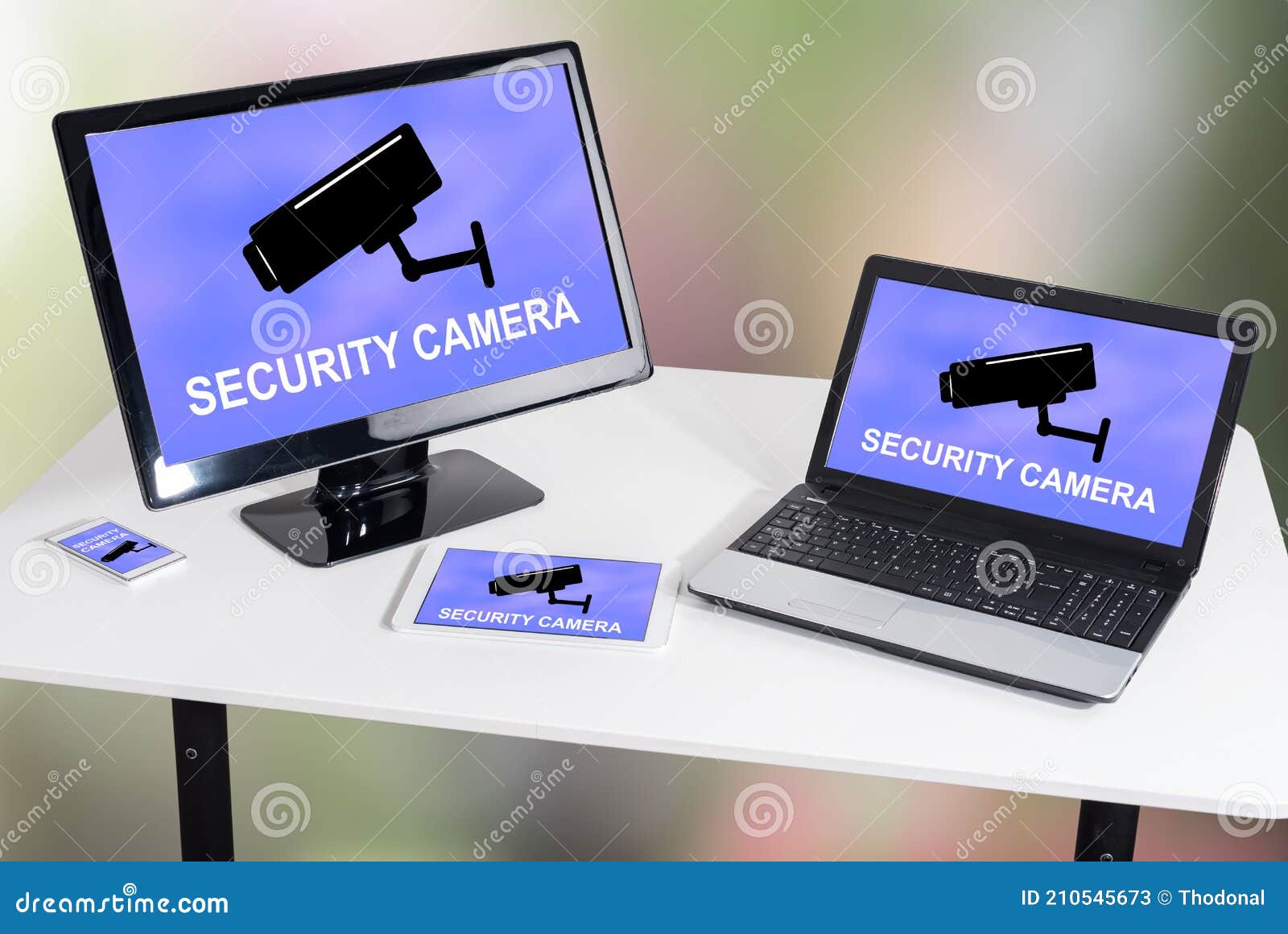 Security Camera Concept on Different Devices Stock Image - Image of ...
