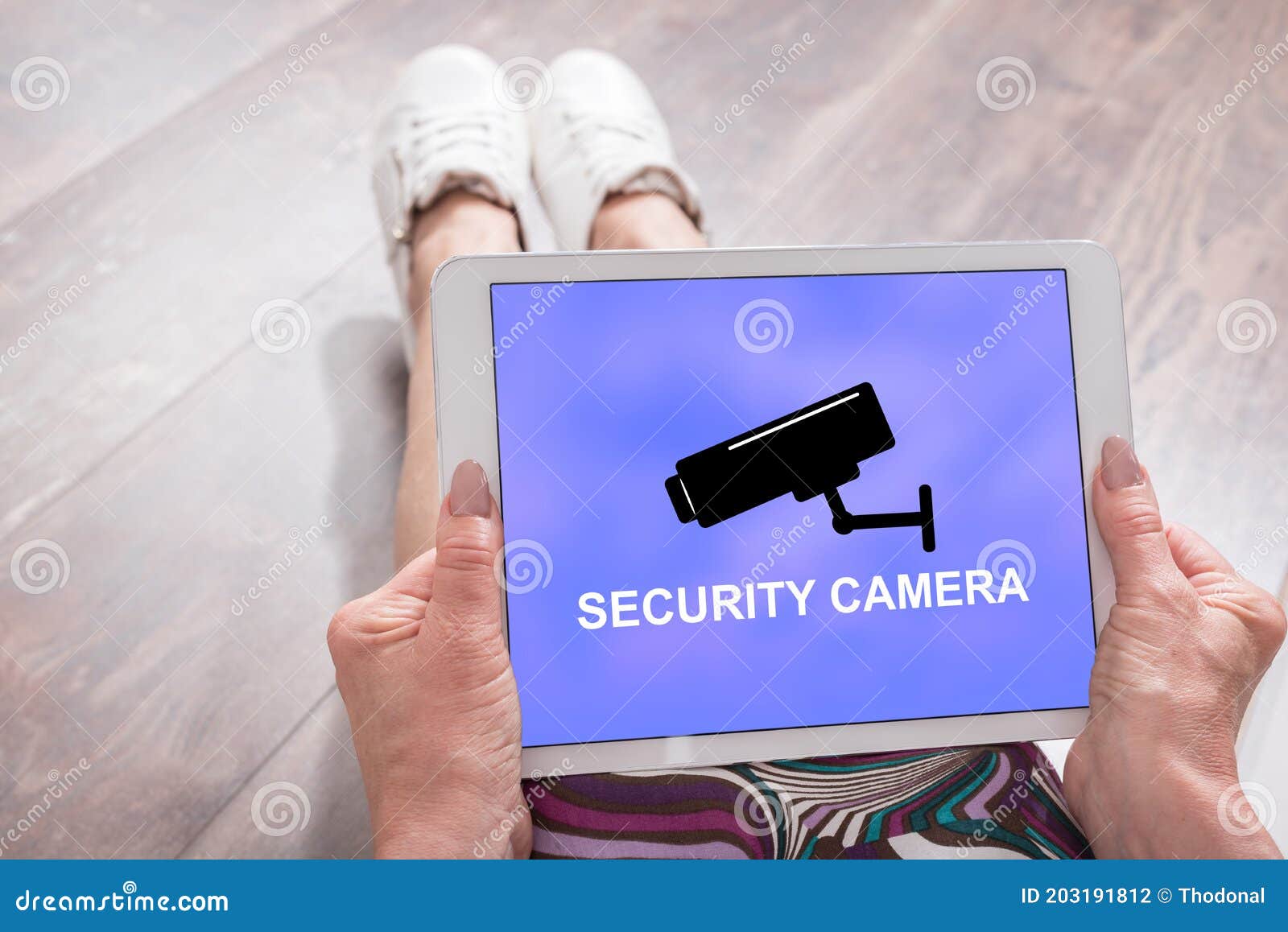 Security Camera Concept on a Tablet Stock Photo - Image of website ...