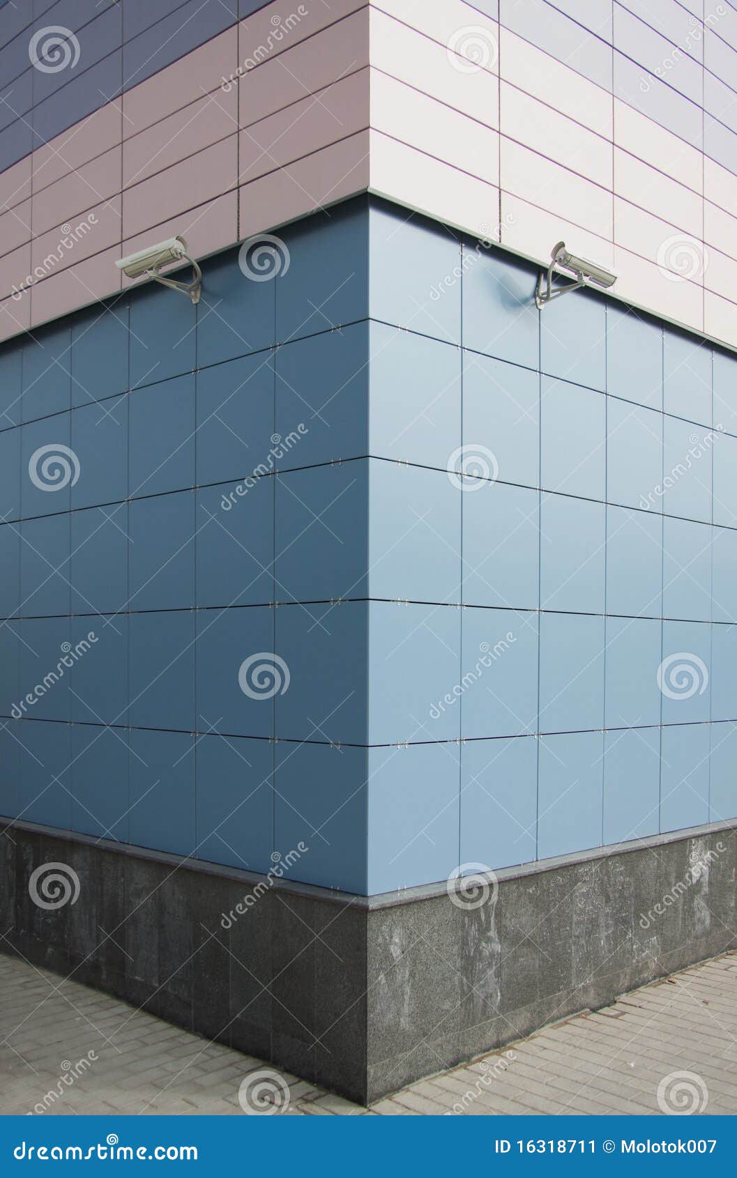 Security camera on corner stock image. Image of life - 16318711