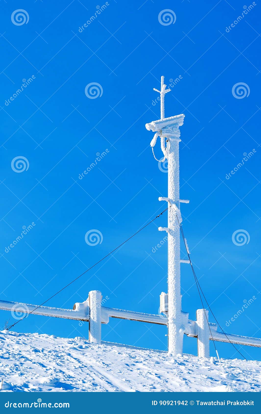 Security Camera Covered by Snow. Stock Photo - Image of property, video ...