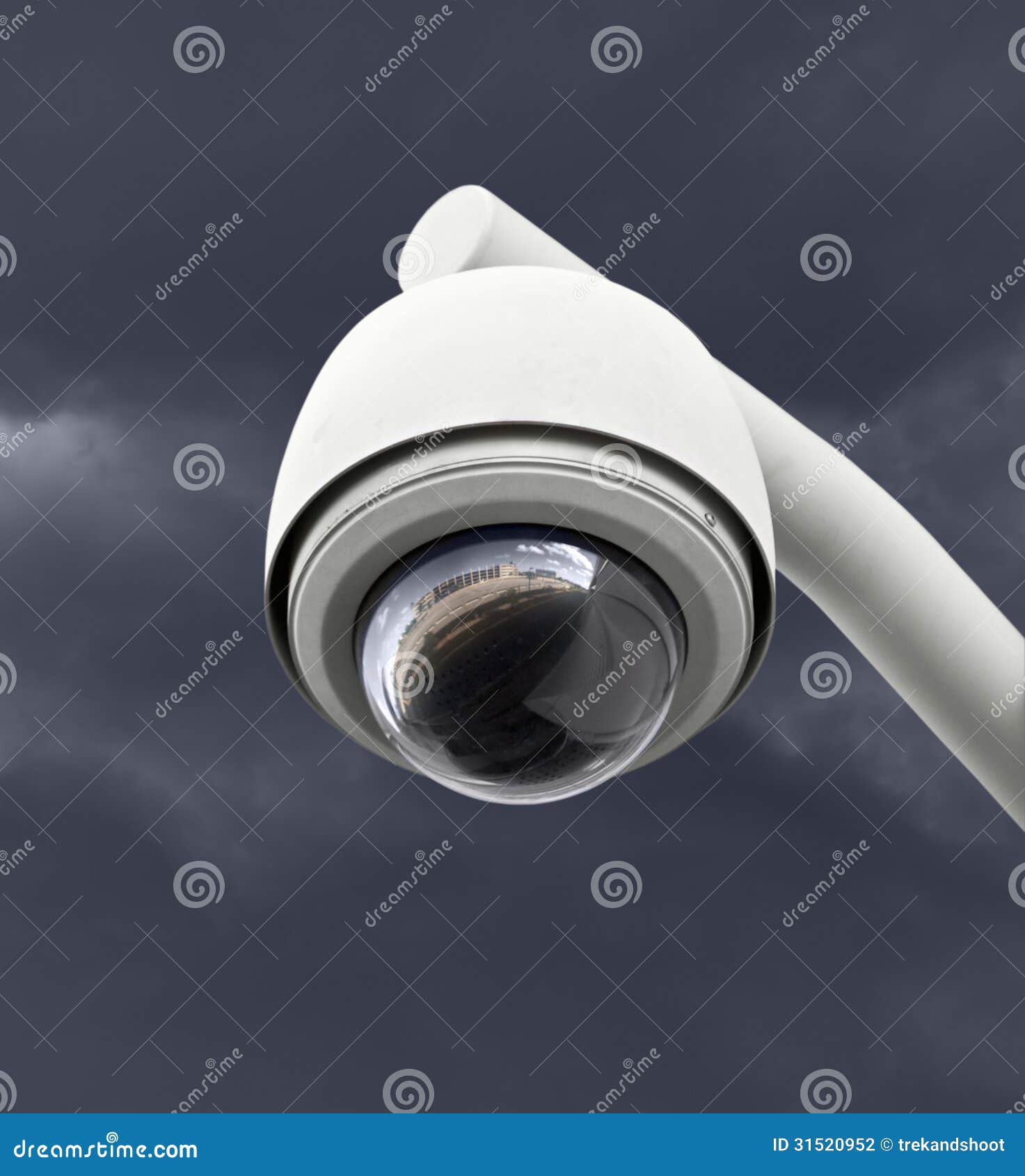 Security Camera with Dark Thunderstorm Sky Stock Photo - Image of ...