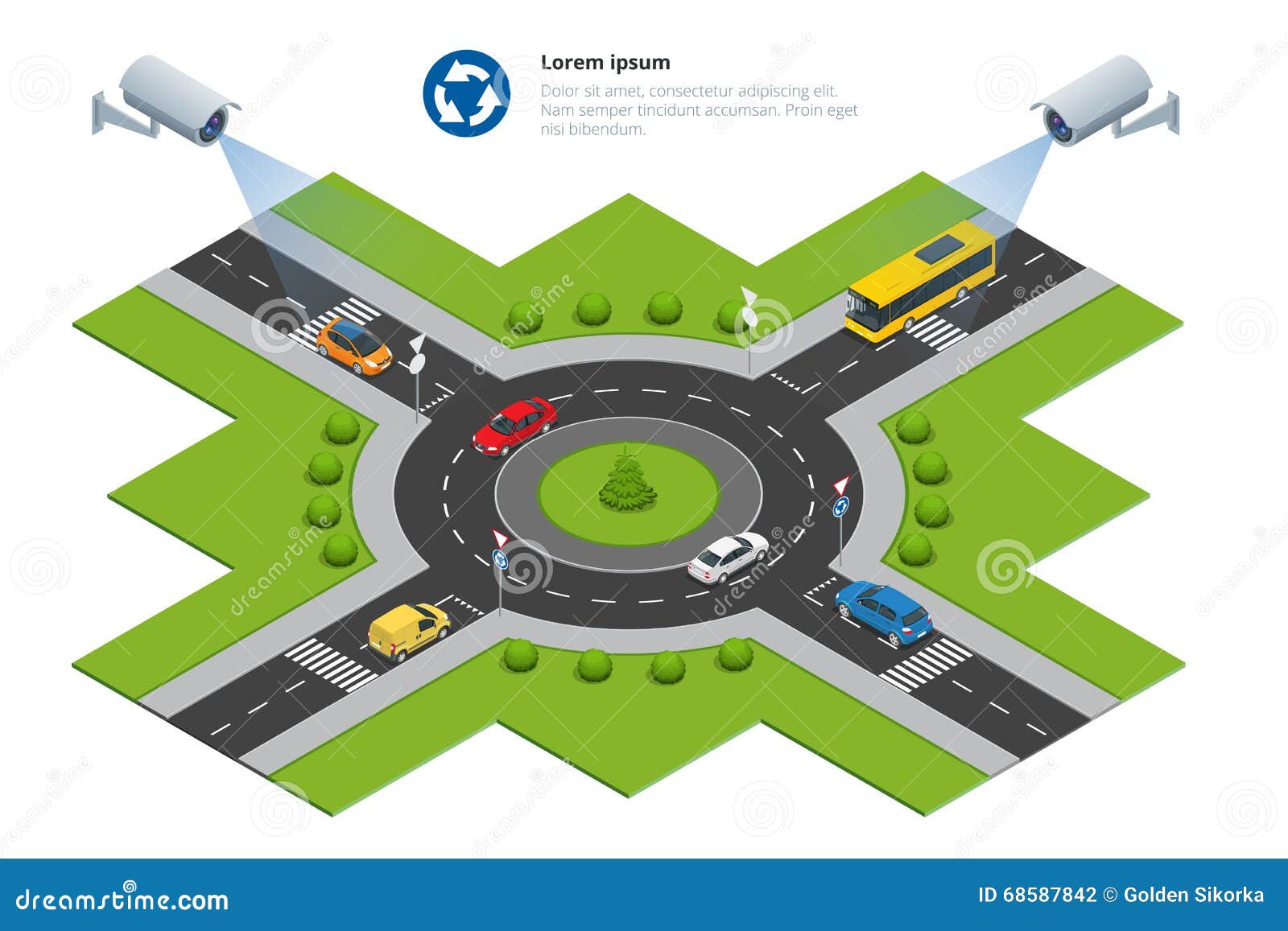 Security Camera Detects the Movement of Traffic. CCTV Security Camera ...