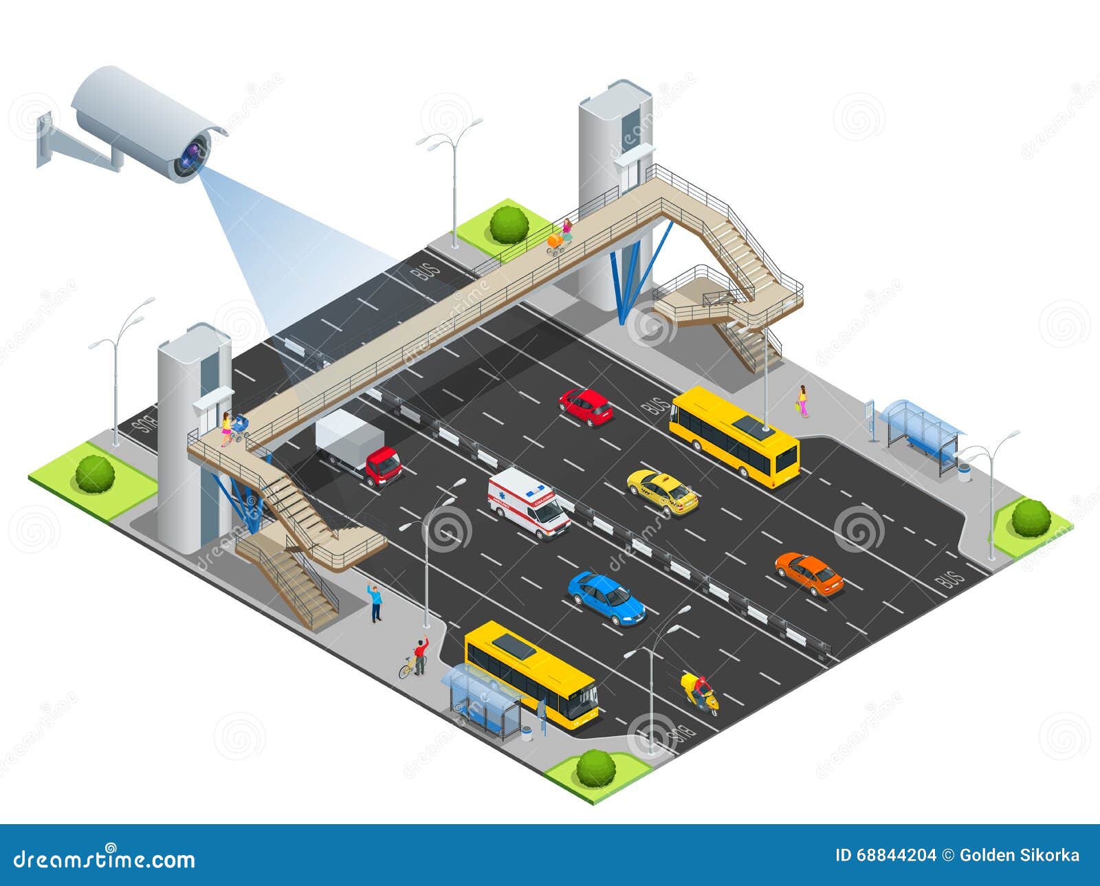 Security Camera Detects the Movement of Traffic. CCTV Security Camera ...