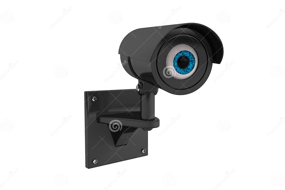Security camera with eye stock illustration. Illustration of lens ...