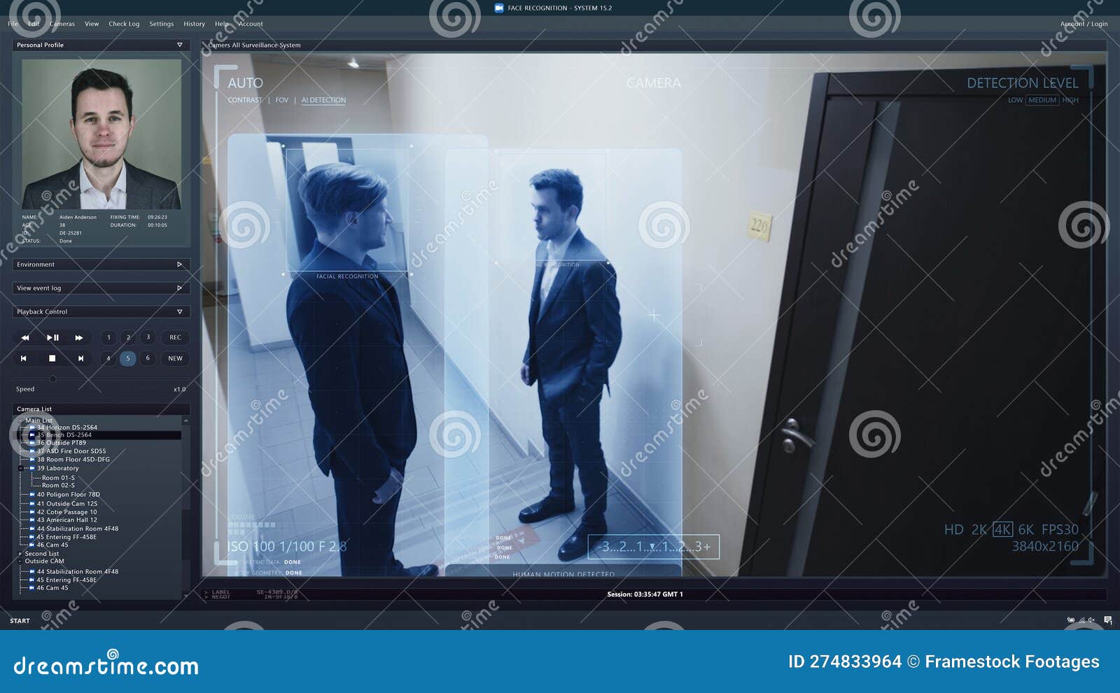 Security Camera with Facial Recognition Stock Photo - Image of office ...