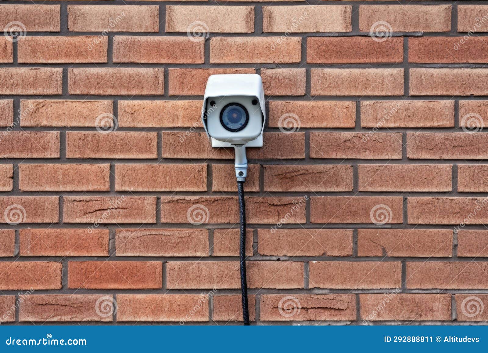 A Security Camera Fixed on a Brick Wall Stock Image - Image of ...