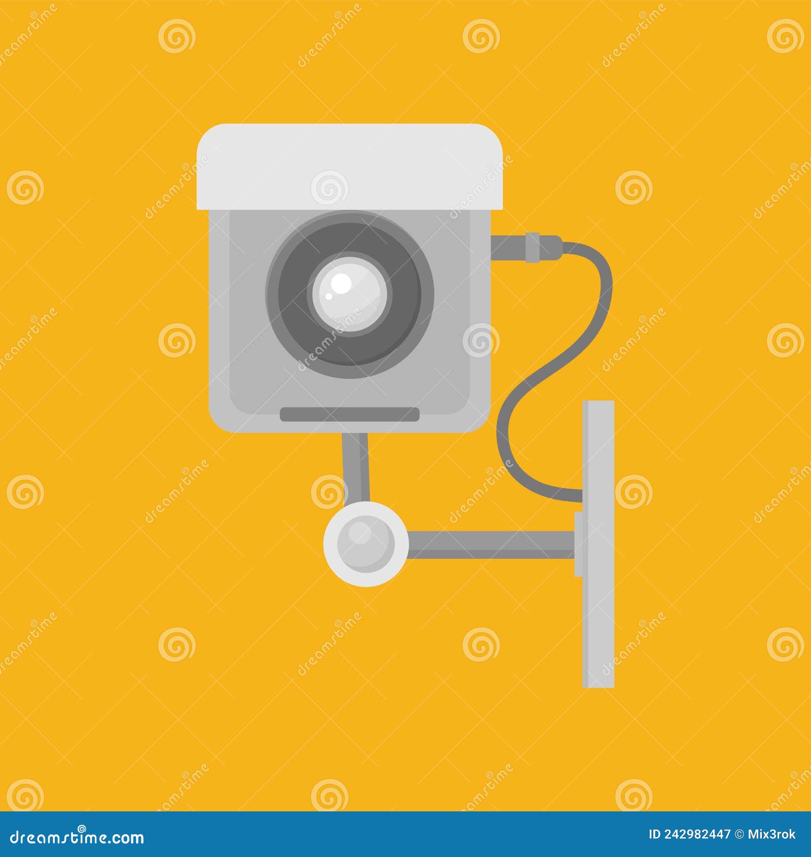 Security Camera Flat Vector Illustation Stock Vector - Illustration of element, monitored: 242982447