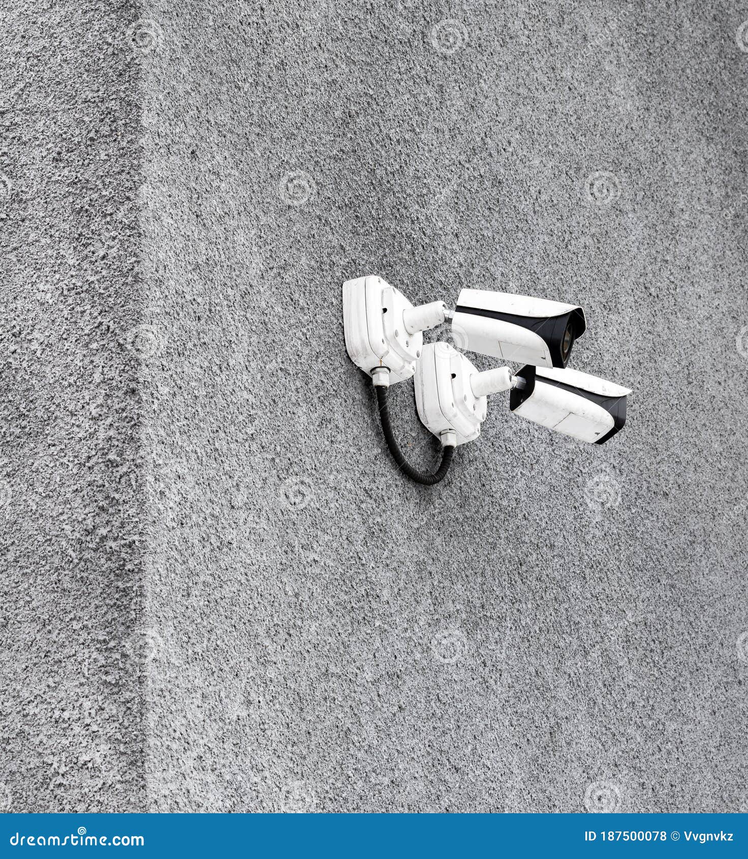 CCTV Security Camera on a Gray Wall Stock Photo - Image of cameras ...