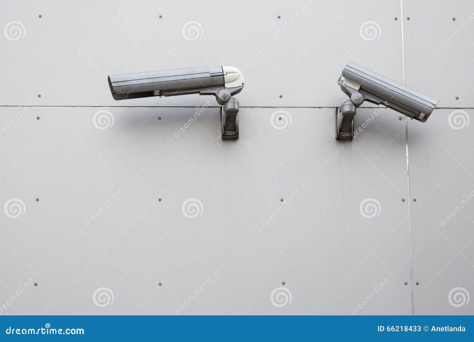 Security Camera on the Gray Wall. Stock Image - Image of guard ...