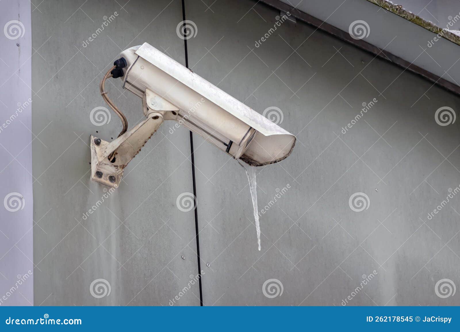 Security Camera Hanging on the Wall. Surveillance CCTV Camera Stock ...