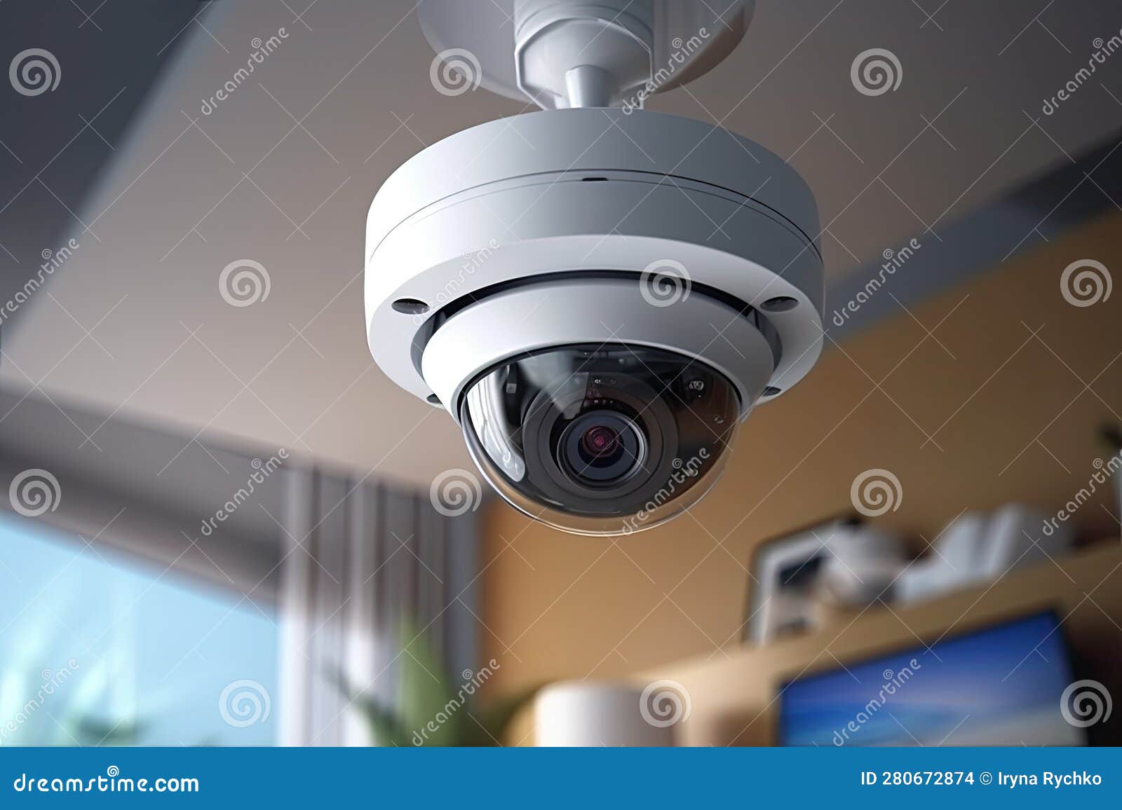 Security Camera for Home in Room, Ai Generated Stock Photo - Image of ...