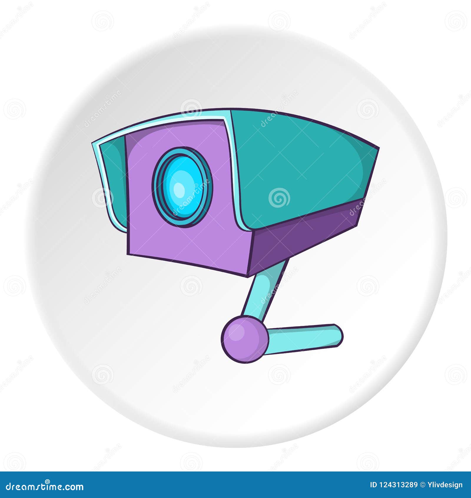 Security Camera Icon, Cartoon Style Stock Illustration - Illustration ...