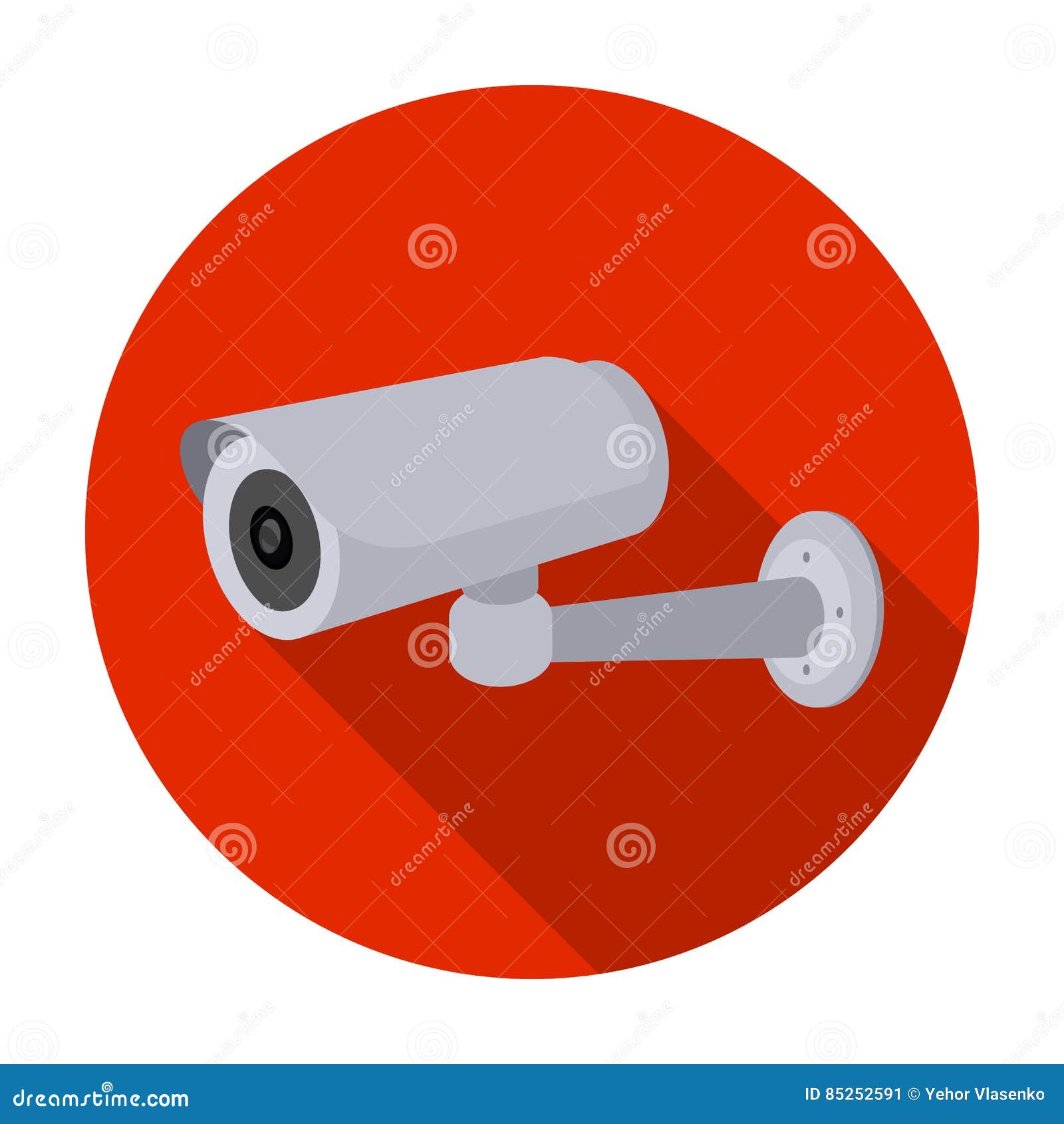 Security Camera Icon in Flat Style Isolated on White Background ...
