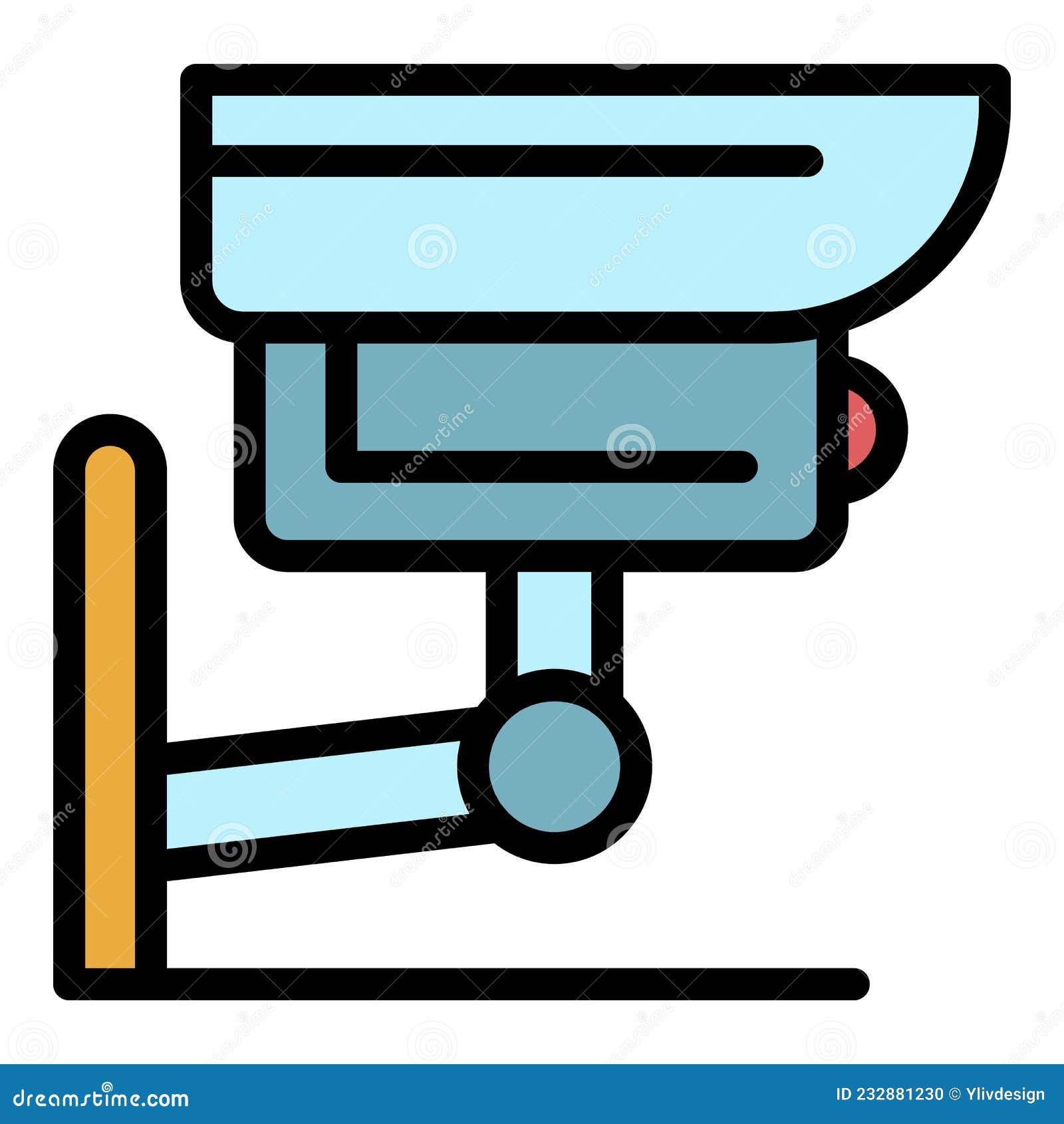 Security Camera Icon Color Outline Vector Stock Vector - Illustration ...