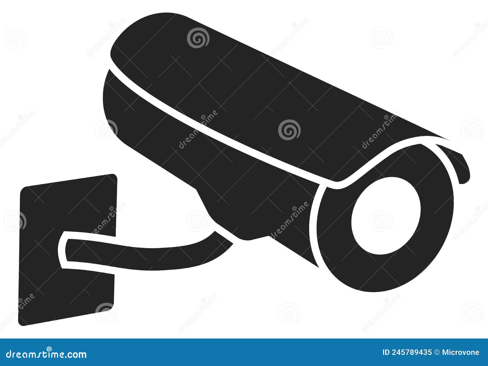 Surveillance Black Icon. Security Camera. Monitoring Symbol Vector ...