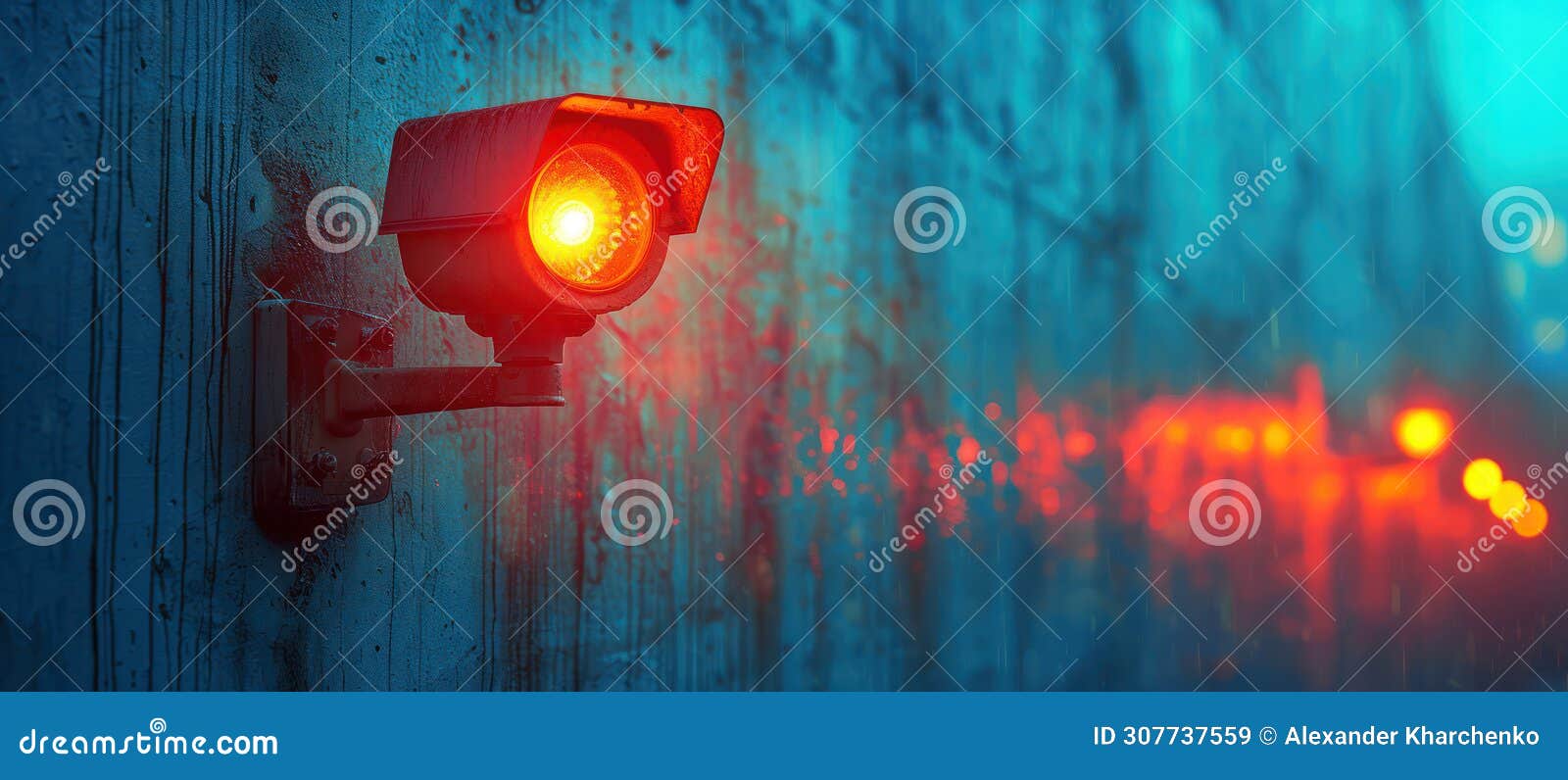 Security Camera with Infrared Light on the Side of a Building Extreme ...